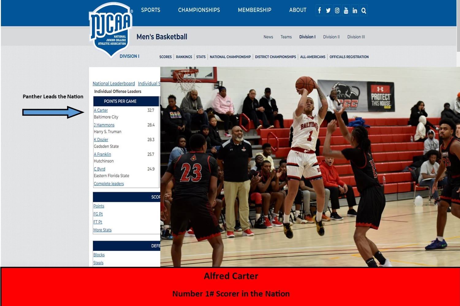 Alfred Carter - 2022-2023 - Men's Basketball - BCCC Athletics