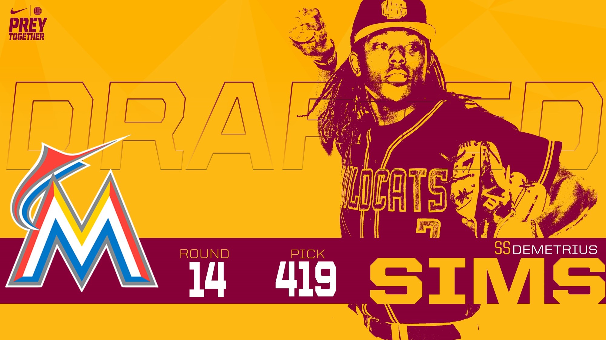Demetrius Sims Drafted by Miami Marlins - Bethune-Cookman University ...