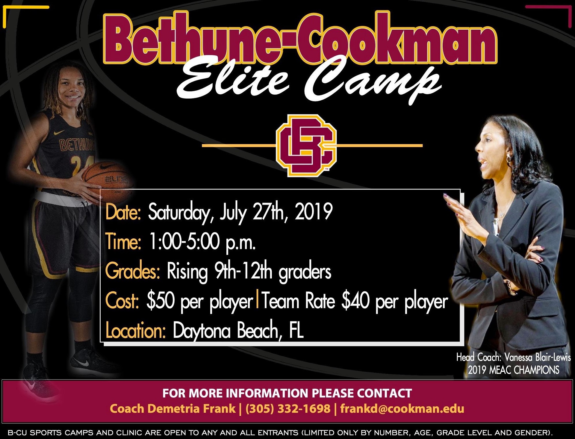 . To Host Elite Camp July 27 - Bethune-Cookman University Athletics