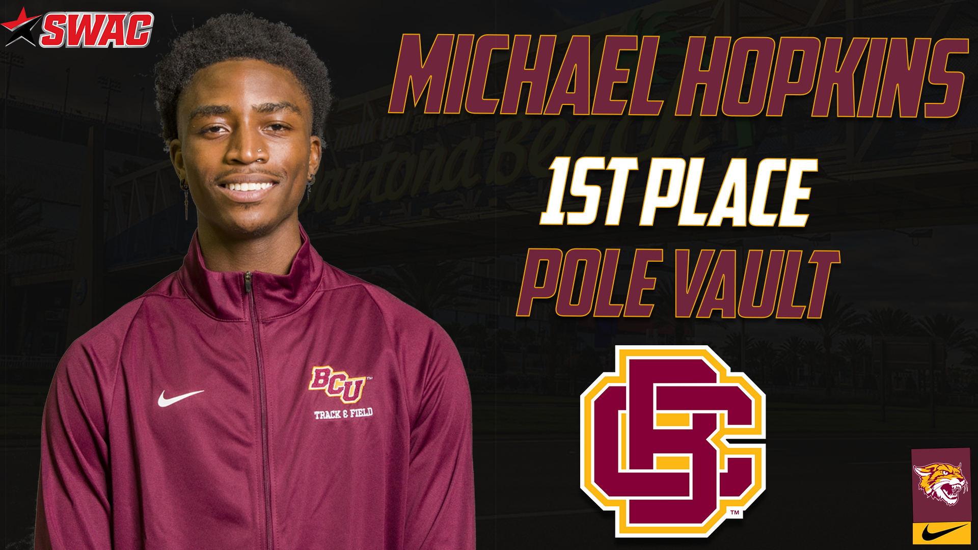 Hopkins Takes Two Pole Vault Victories For - Bethune-Cookman University ...
