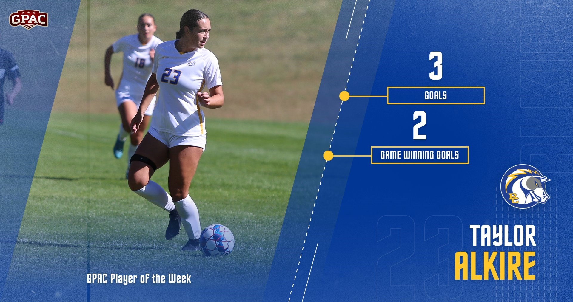 Alkire earns GPAC Player of the Week honors - Briar Cliff University