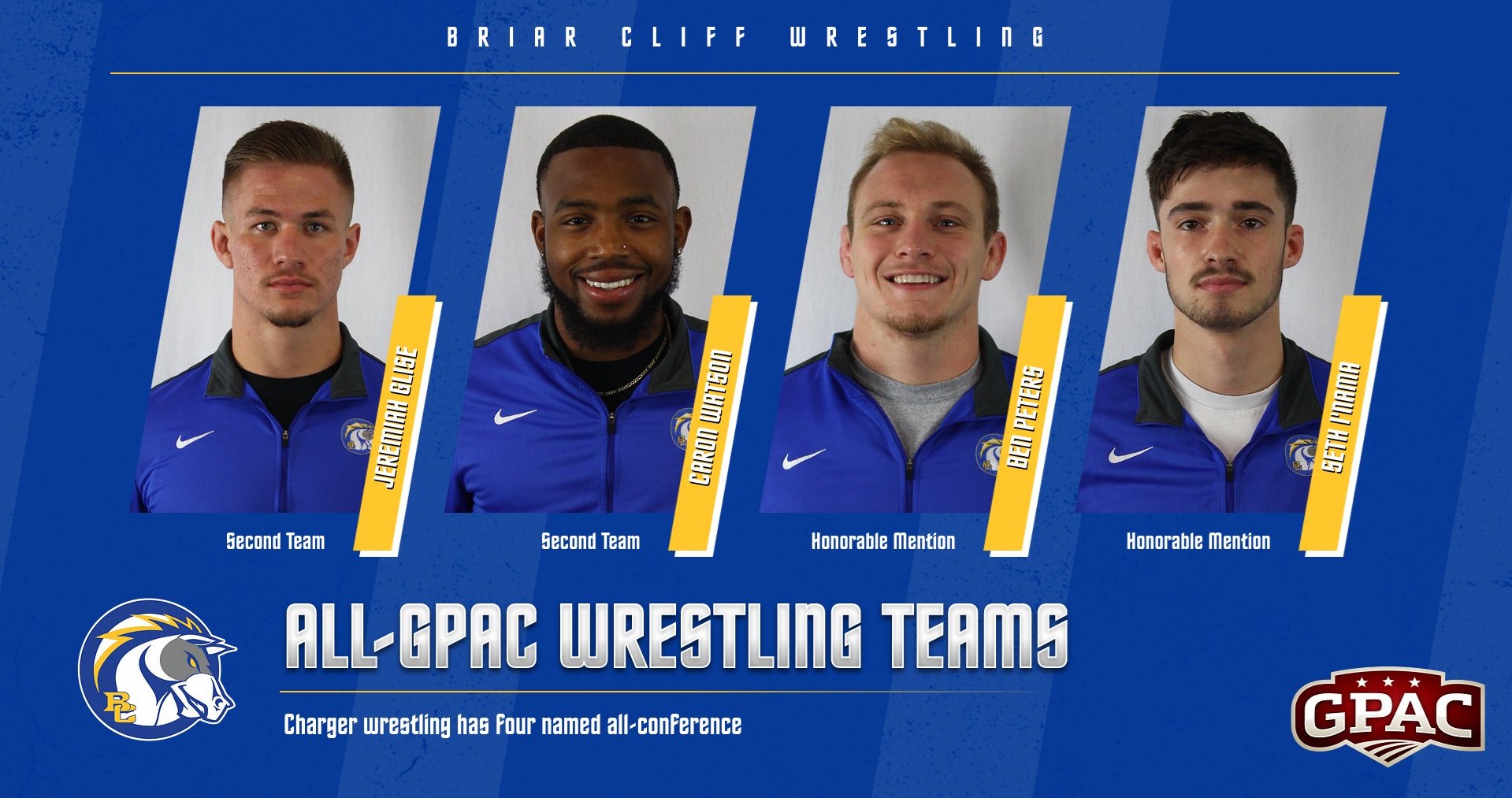 Charger wrestling has four named all-conference - Briar Cliff University