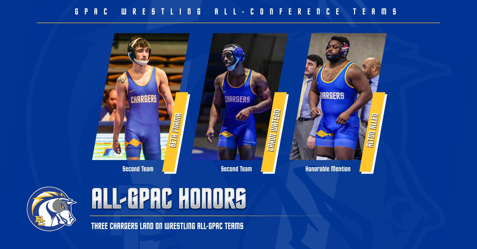 THREE CHARGERS LAND ON WRESTLING ALL-GPAC TEAMS - Briar Cliff University