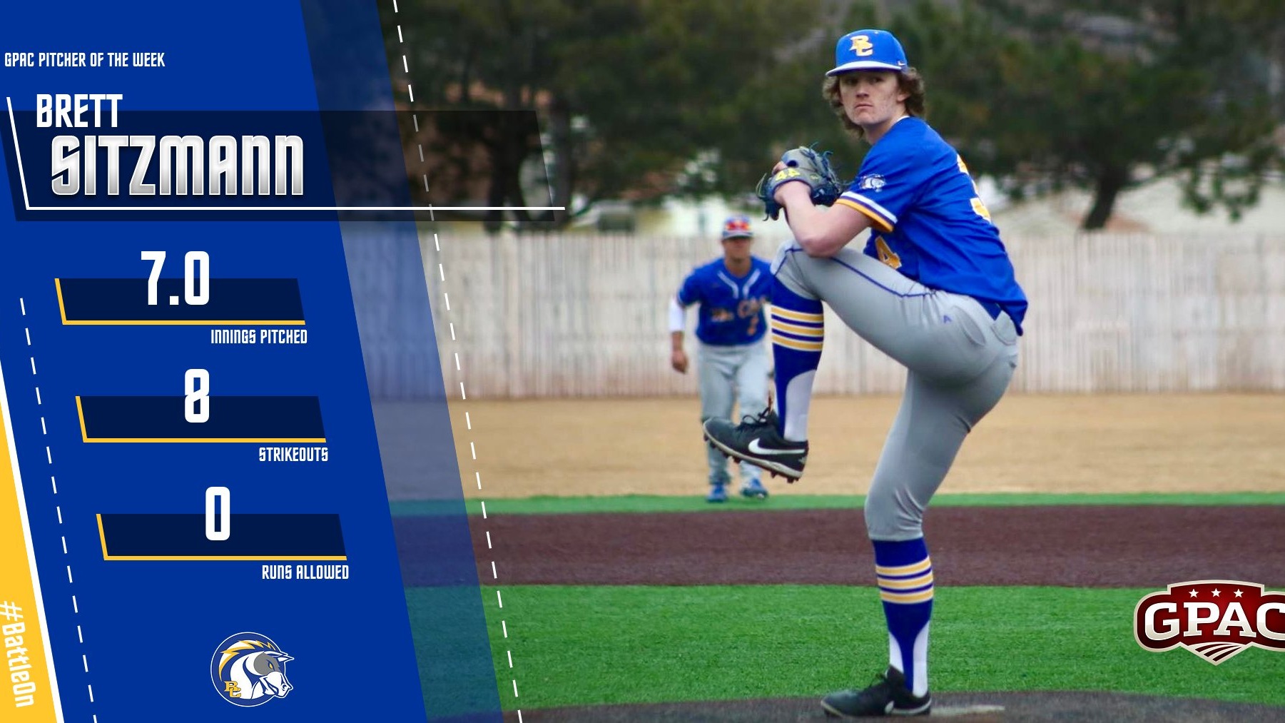 SITZMANN GARNERS GPAC PITCHER OF THE WEEK HONORS - Briar Cliff University