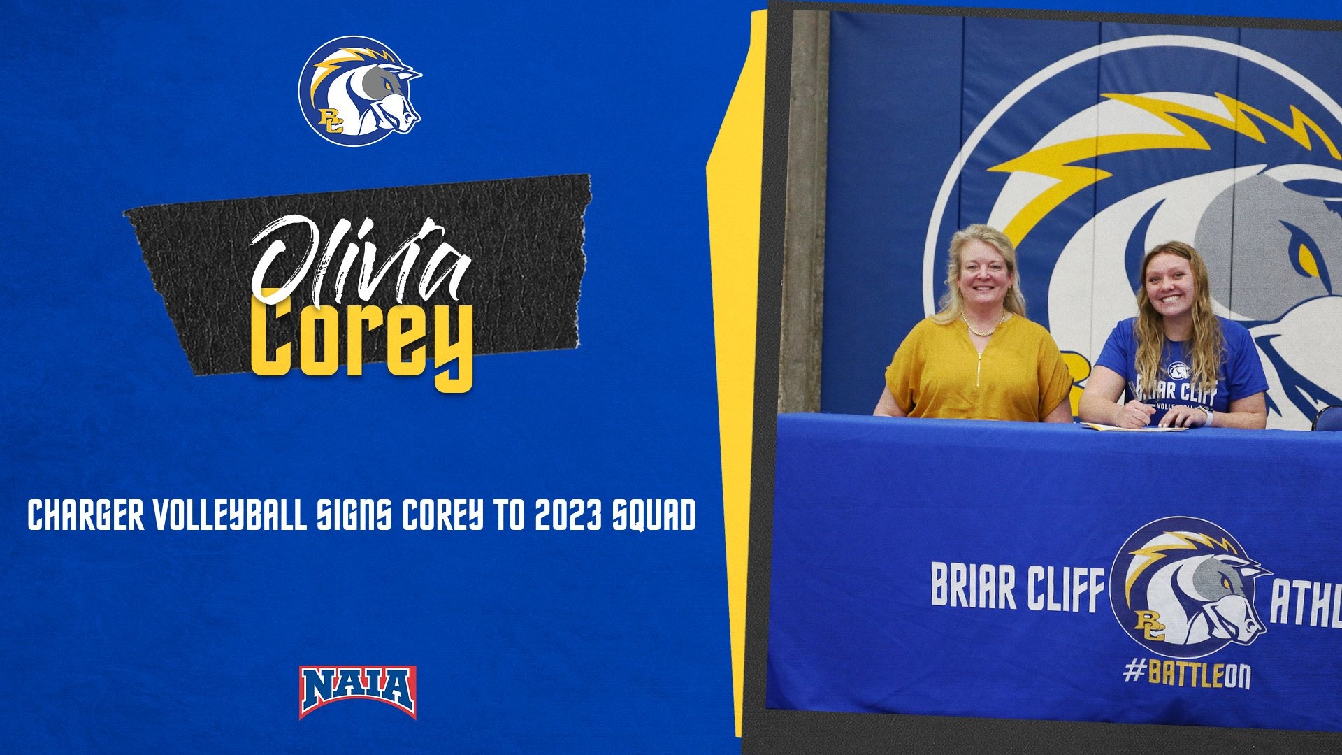 CHARGER VOLLEYBALL SIGNS COREY TO 2023 SQUAD - Briar Cliff University