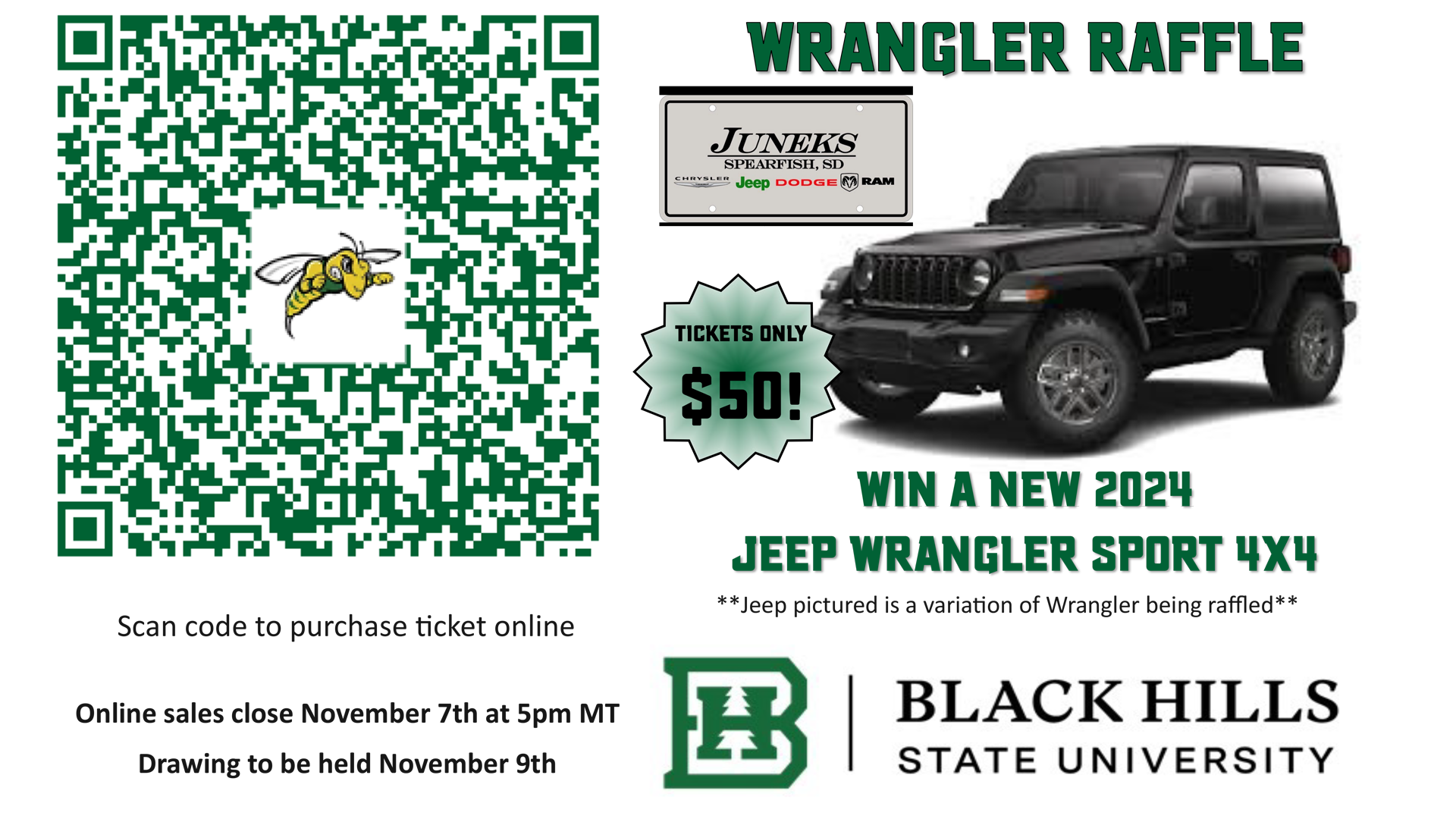 2023 Jeep Wrangler Raffle Tickets On Sale Now - Black Hills State ...
