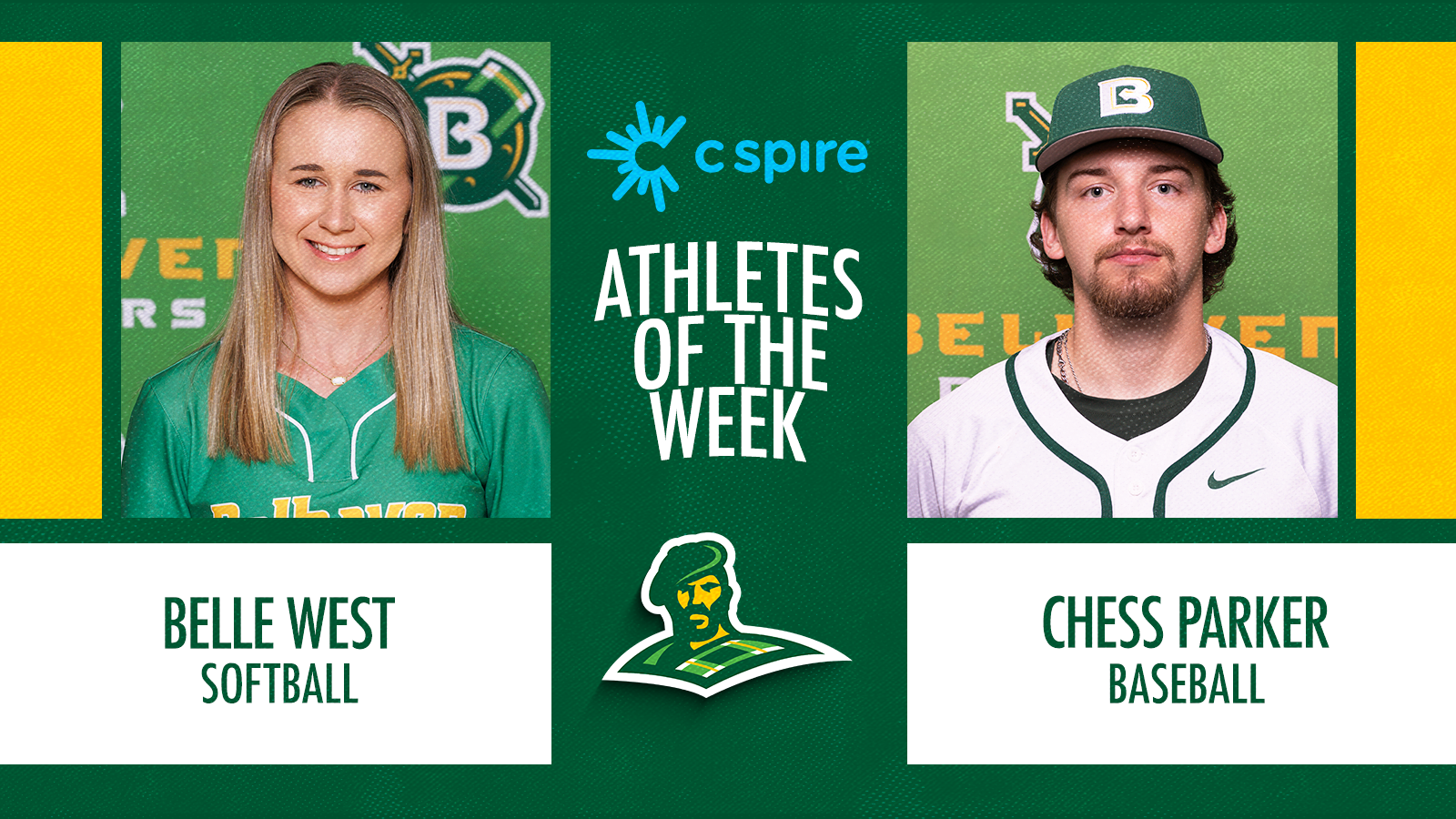 Allie Dahlman, Tre Chaffier Named C Spire Athletes of the Week ...