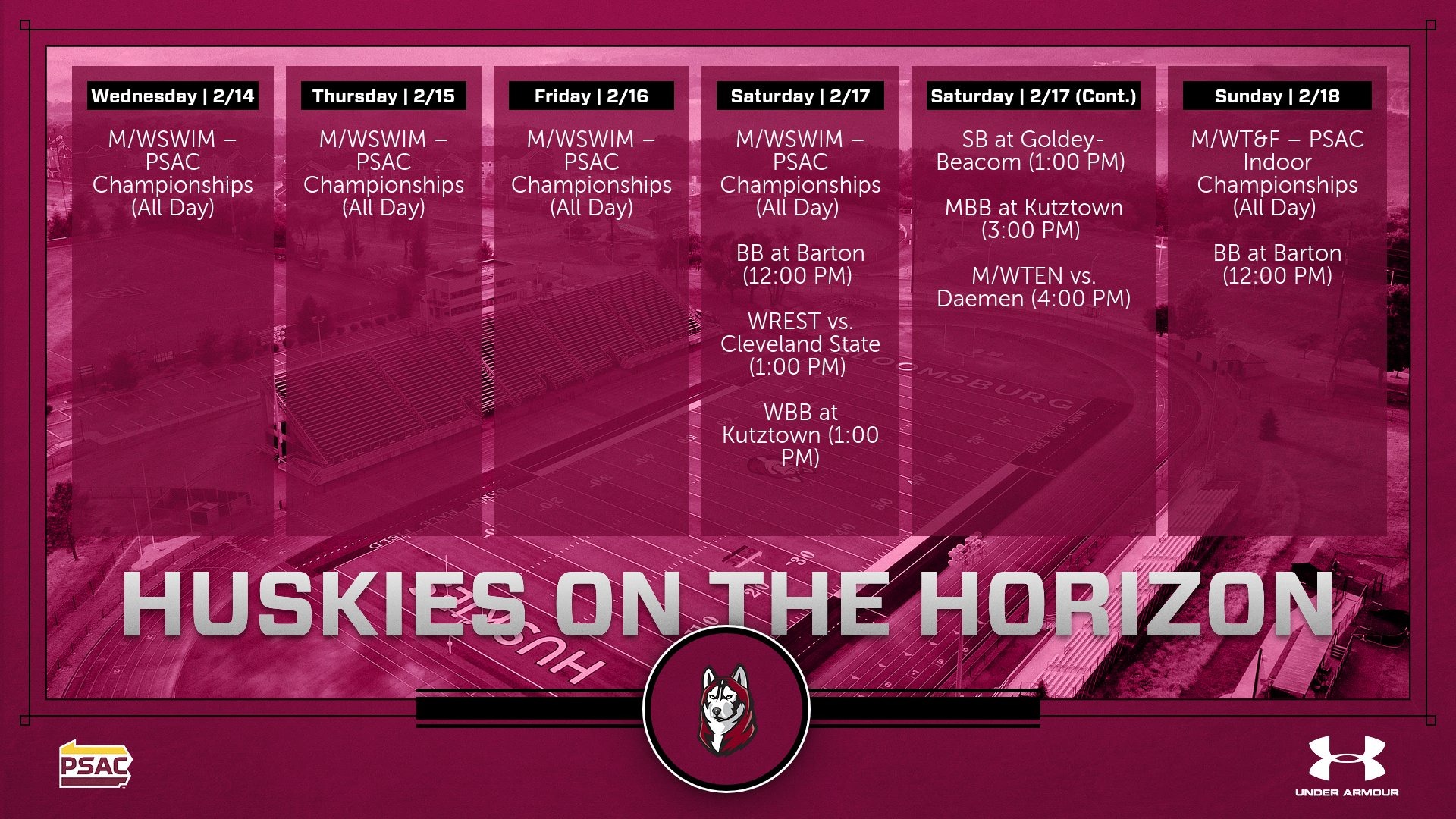 Huskies on the Horizon - Feb. 12 - Feb. 18 - Bloomsburg Athletics