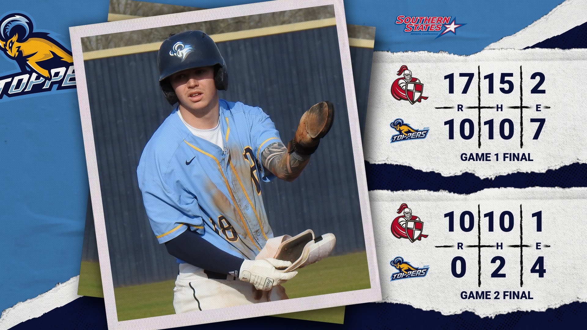 Toppers drop SSAC twin bill to No. 12 William Carey - Blue Mountain College
