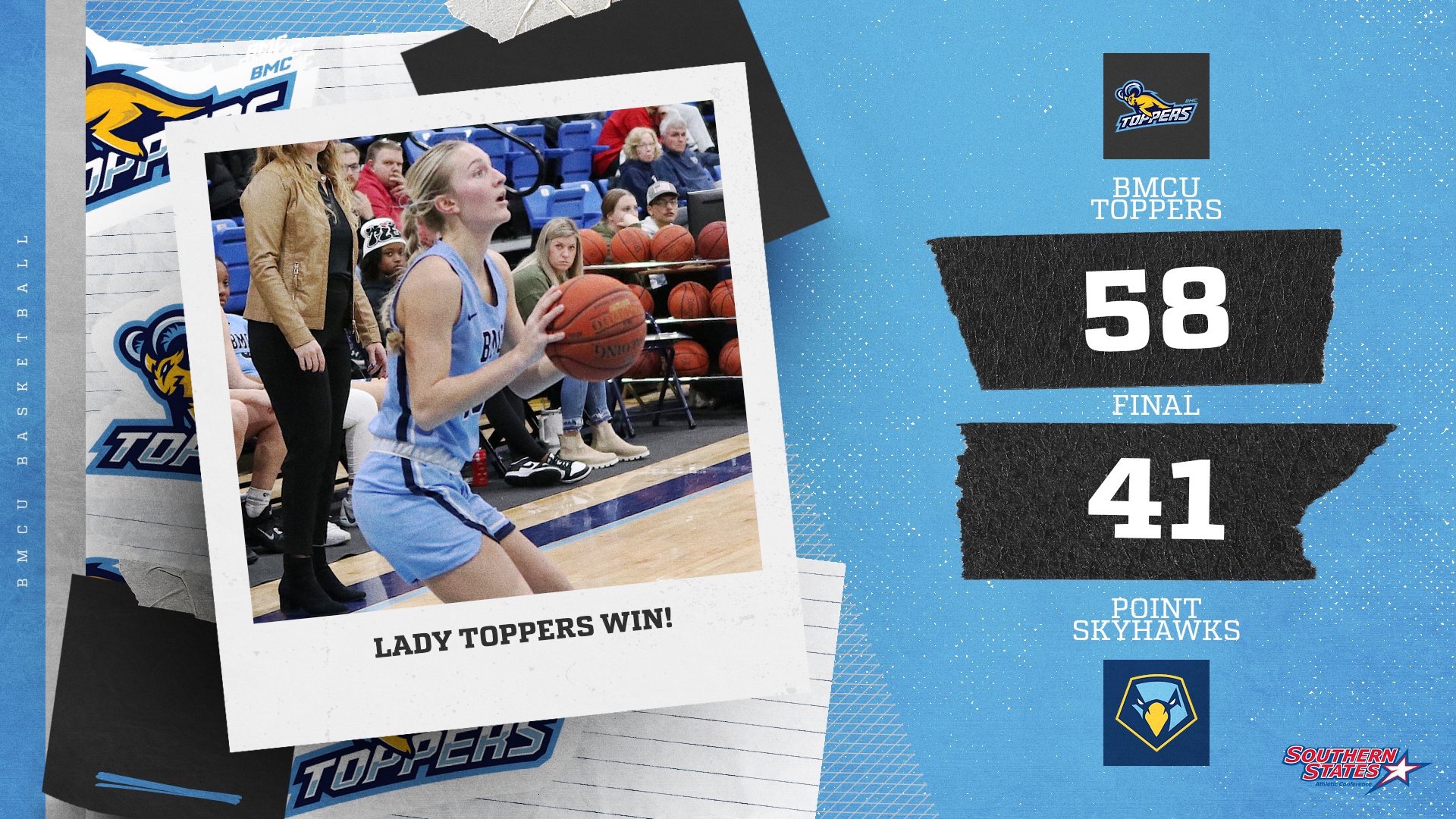 Lady Toppers flatten Point in Blue Mountain - Blue Mountain College