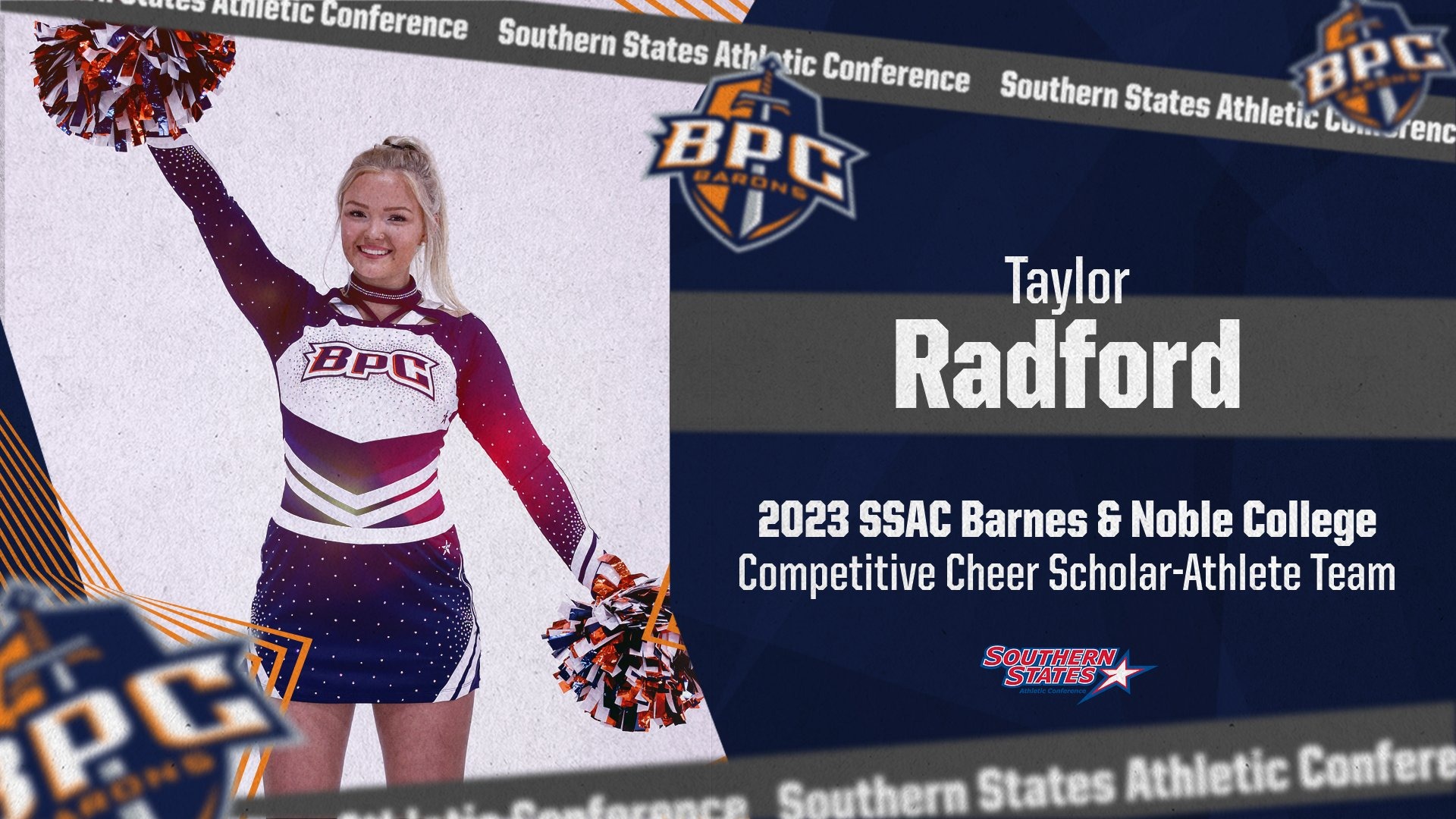 Radford Named to SSAC Cheer Scholar-Athlete Team - Brewton-Parker College
