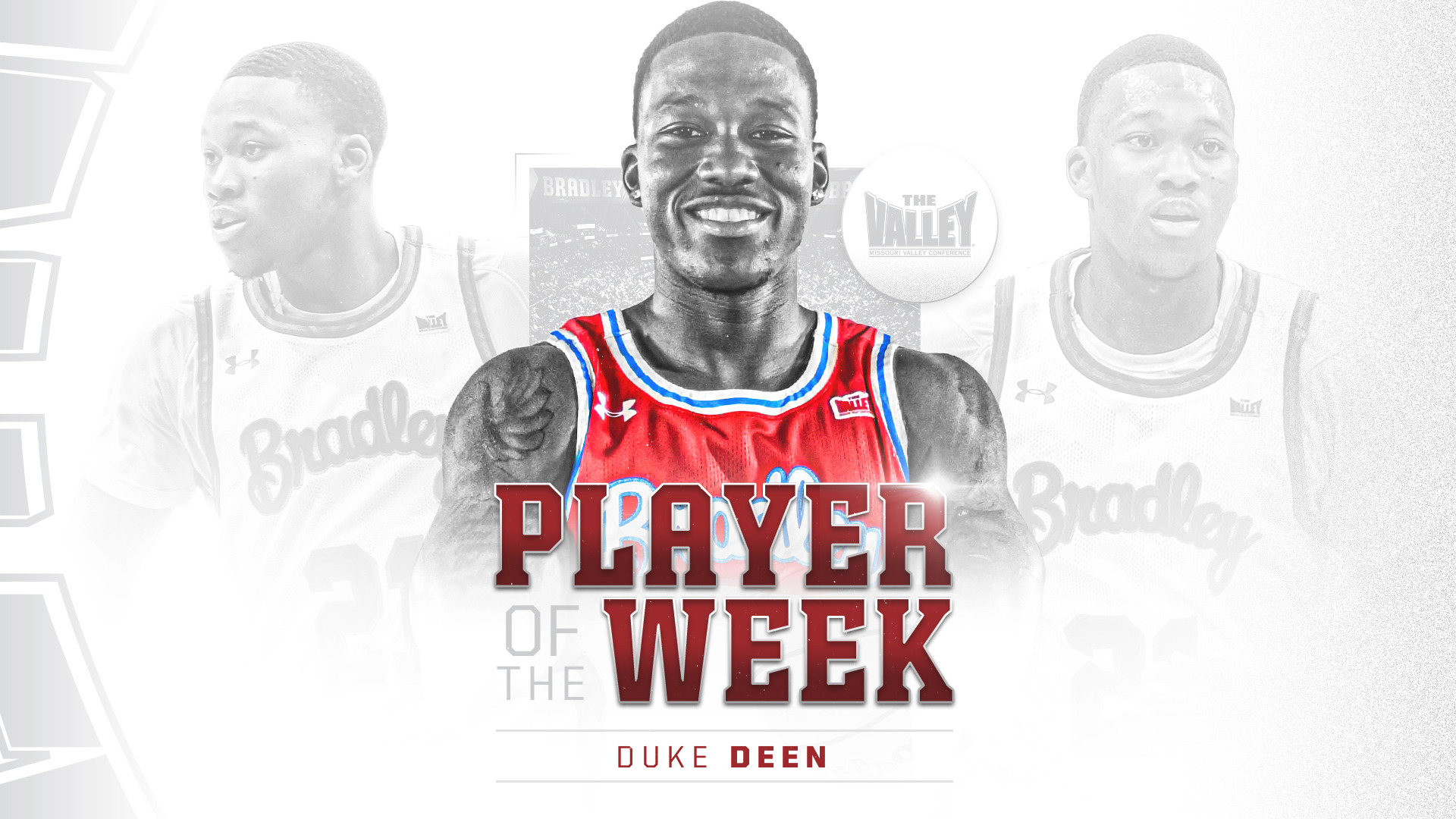 Duke Deen named Missouri Valley Player of the Week - Bradley University ...