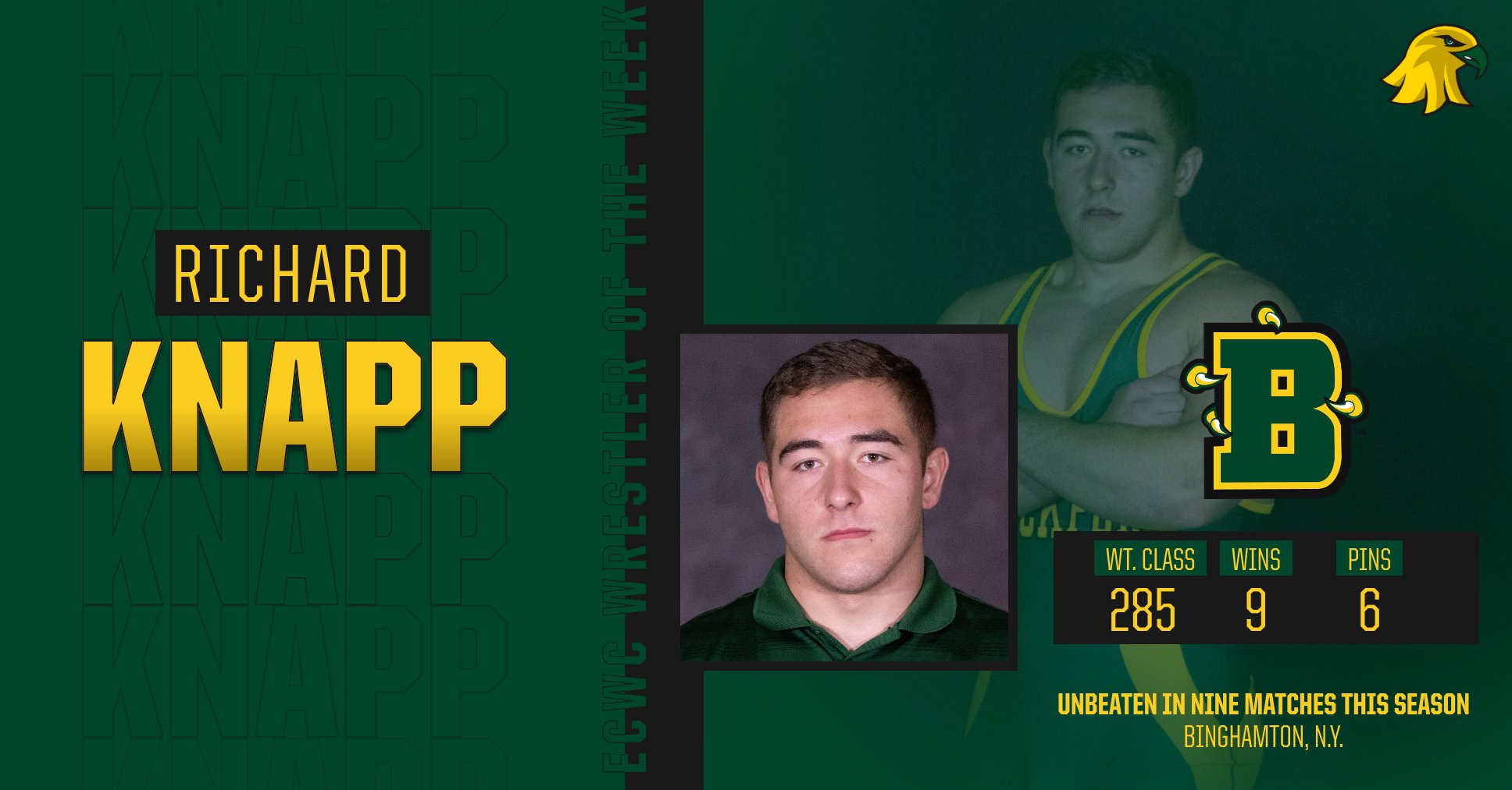 Knapp Named ECWC Wrestler of the Week - SUNY Brockport Athletics