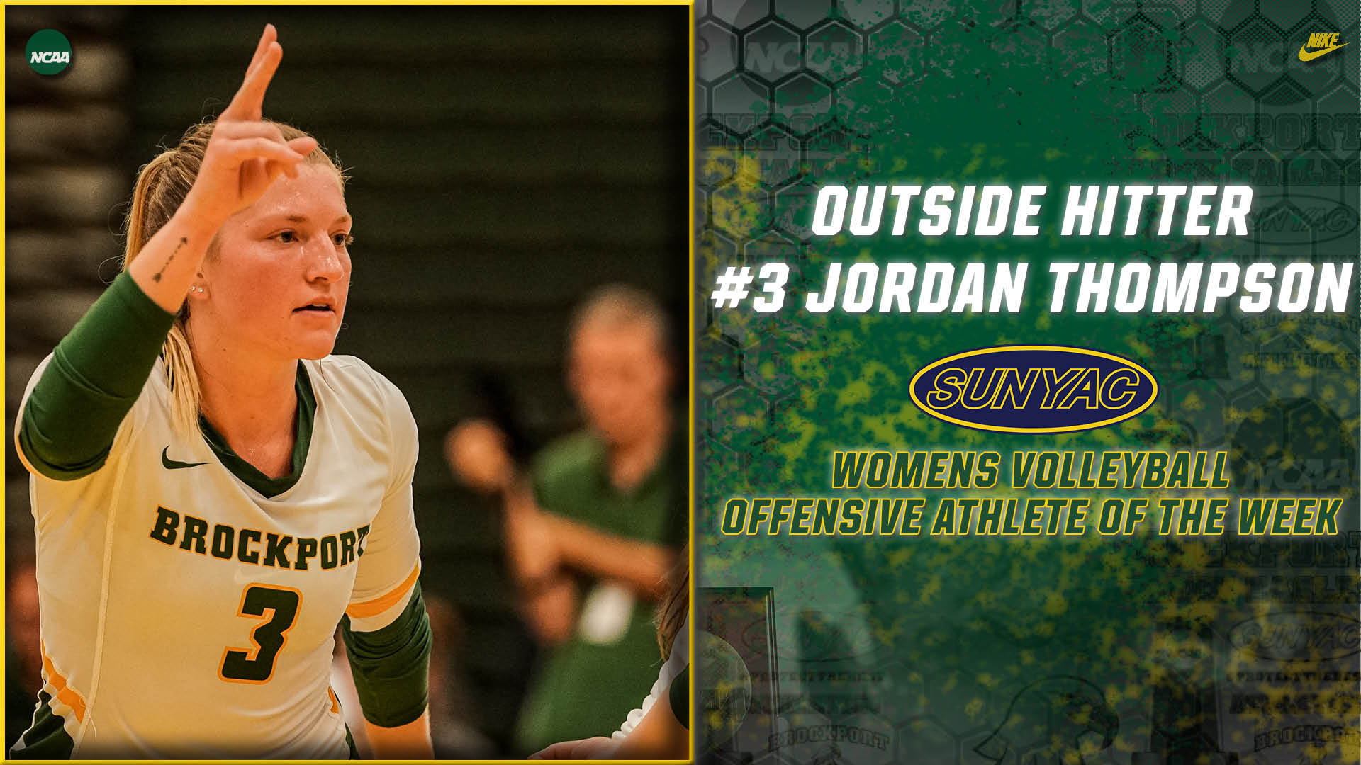 Jordan Thompson Named SUNYAC Women's Volleyball Offensive Athlete of ...