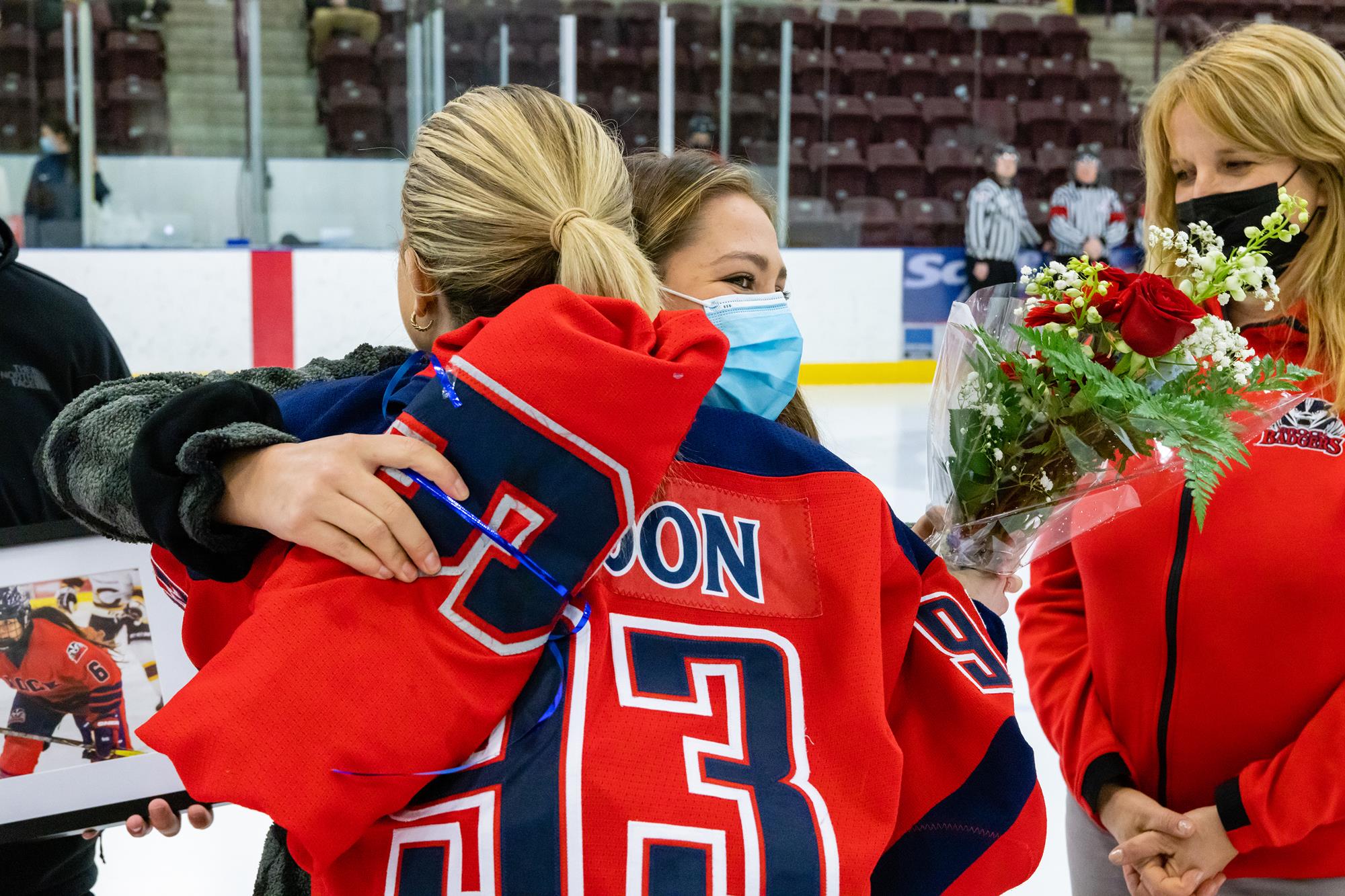 Brock women's hockey team celebrates 11 Badgers during Senior Night ...