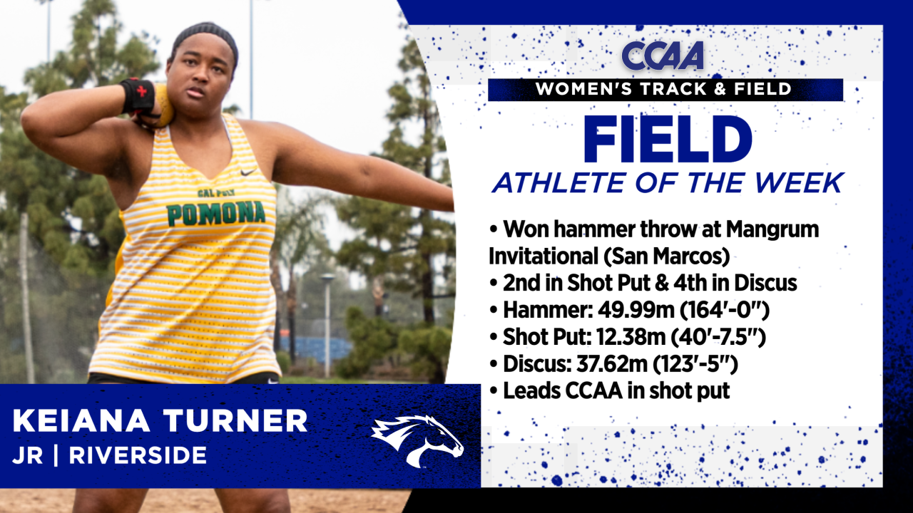 Turner Selected CCAA Field Athlete of the Week - Cal Poly Pomona Athletics