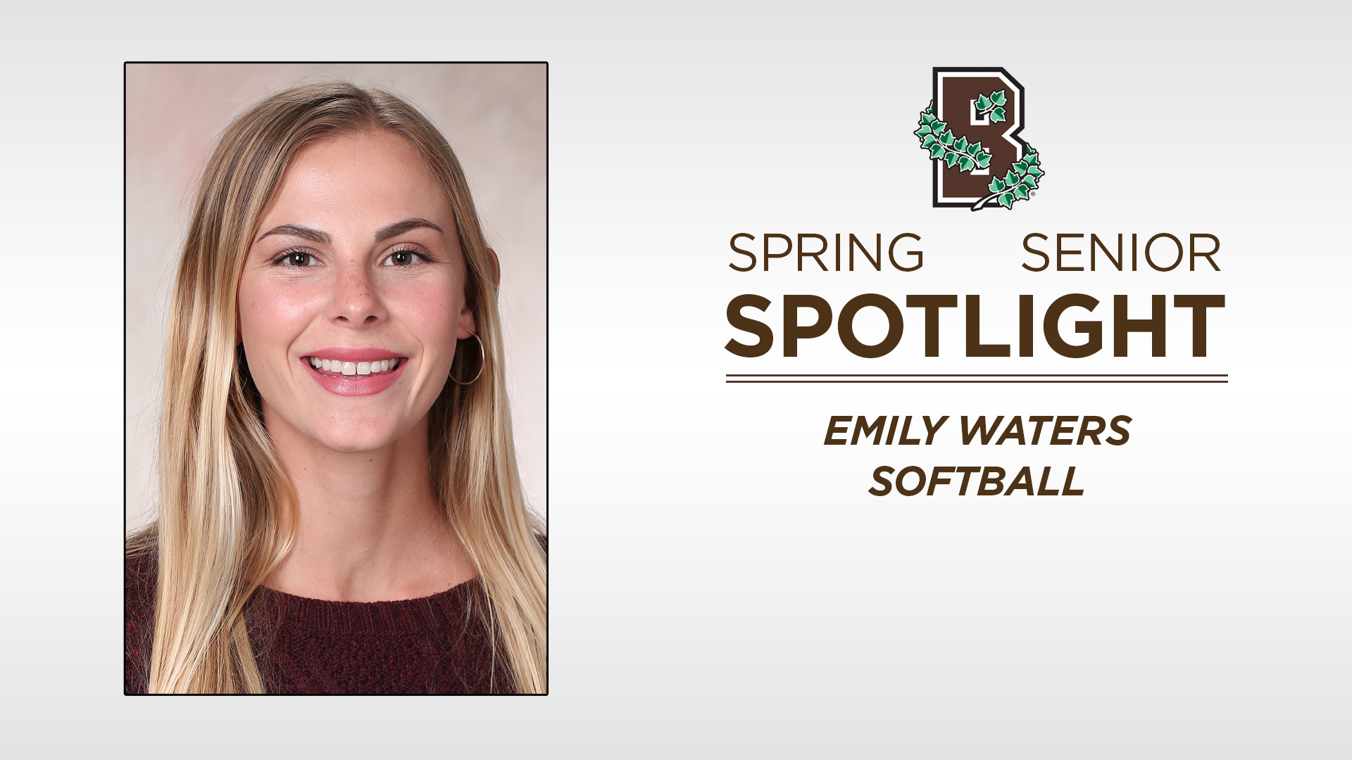 Spring Senior Spotlight: Emily Waters, Softball - Brown University ...
