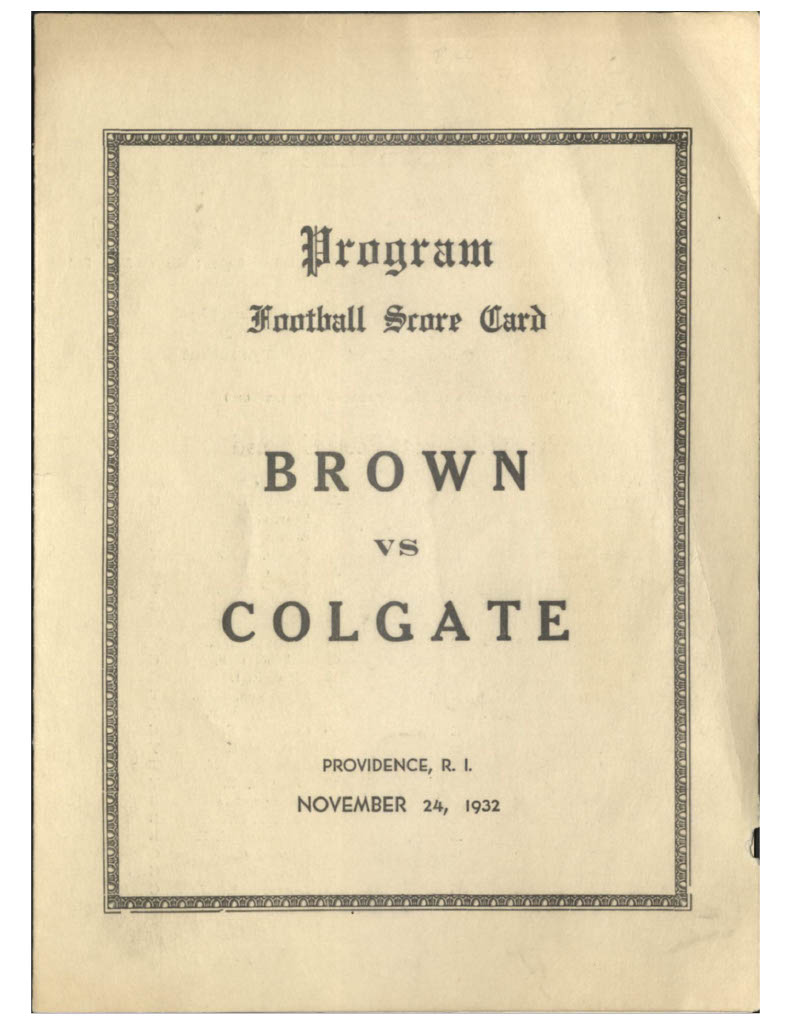 1932 Football Program Covers - Brown University Athletics