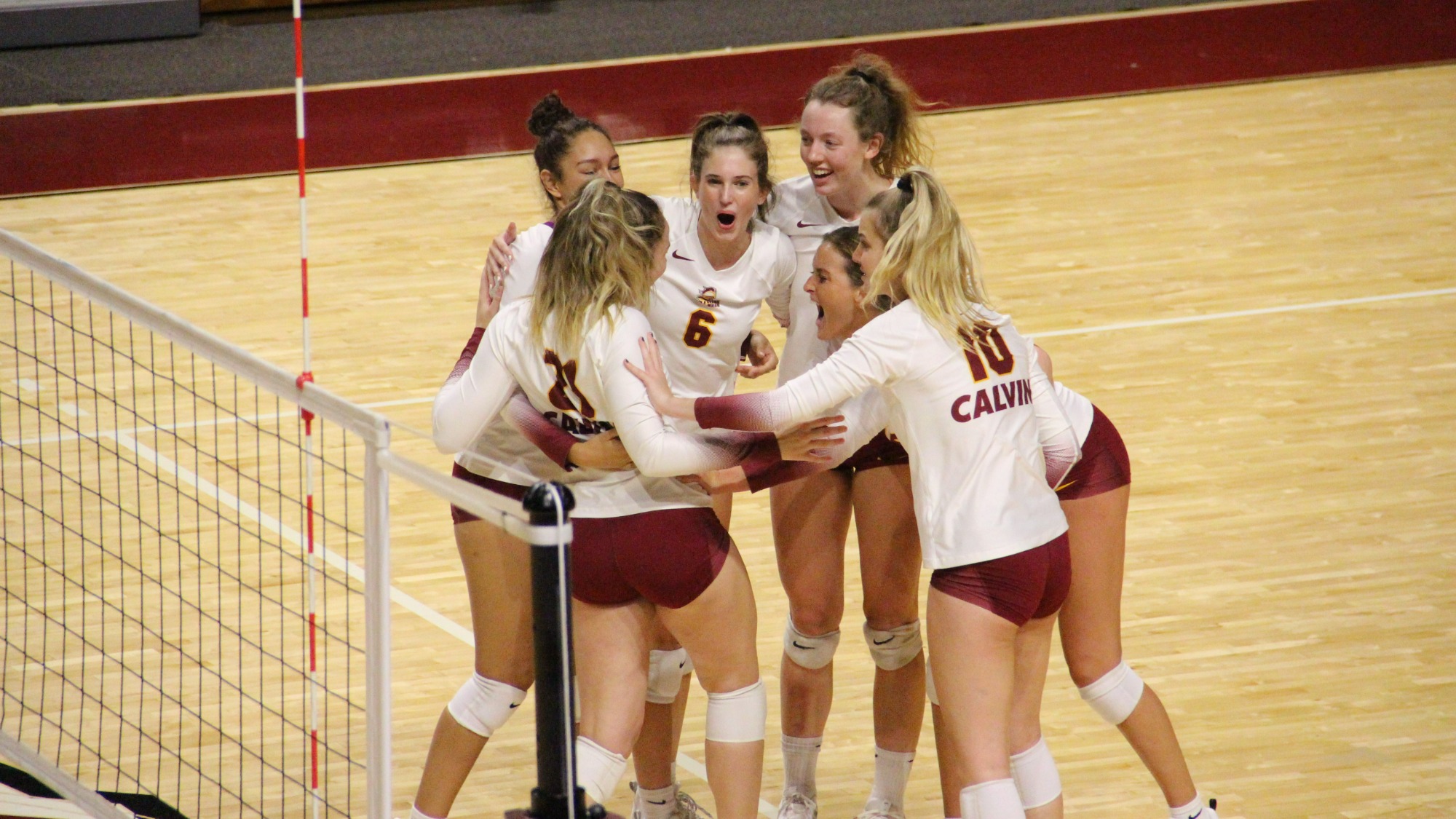 Volleyball Fights Off North Park in Three-Set Win - Calvin University