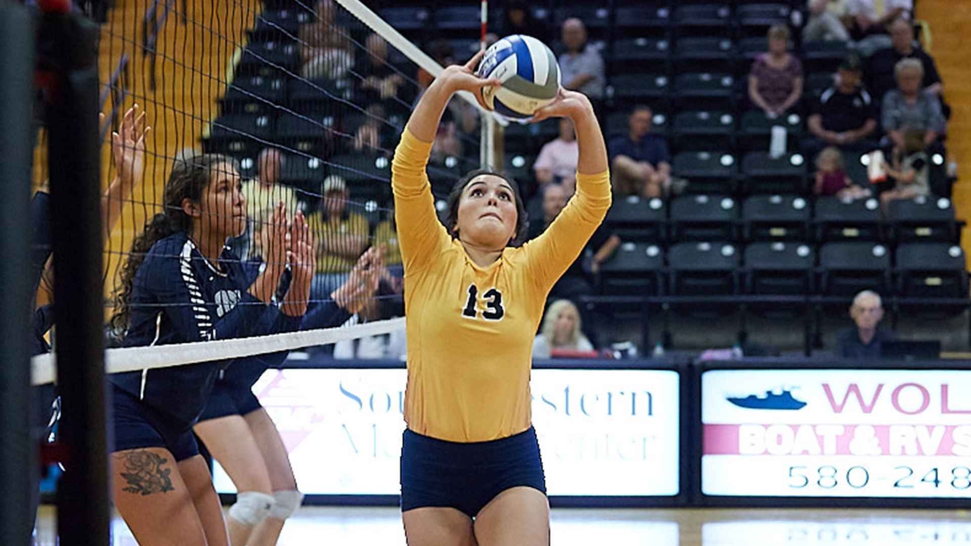 Cameron drops three set match at TWU - Cameron University Athletics