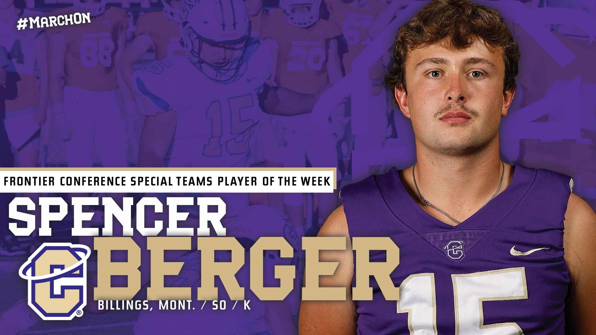 Spencer Berger Named Frontier Conference Special Teams Player of the ...