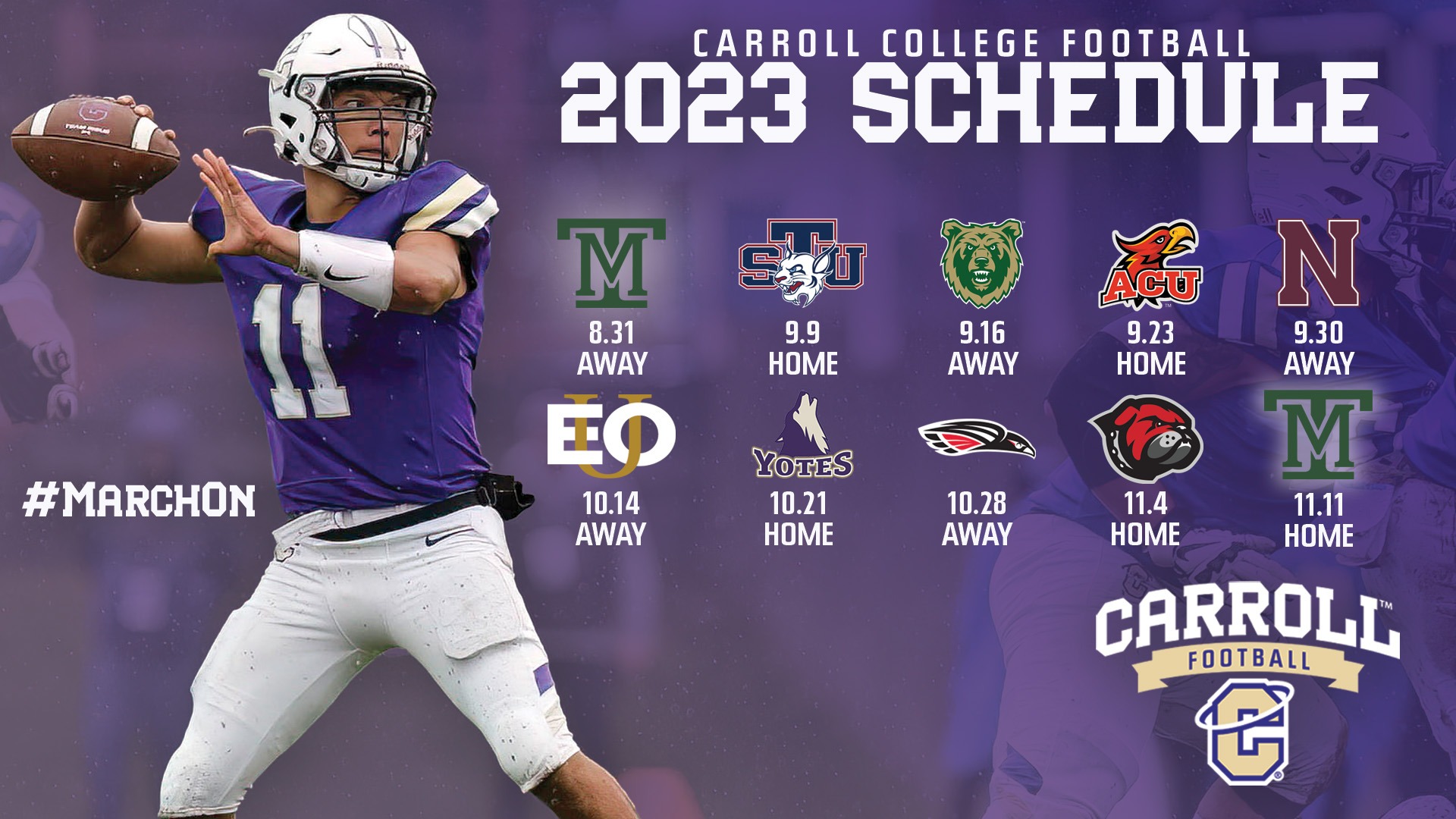 Carroll Football Finalizes 2023 Schedule - Carroll College Athletics