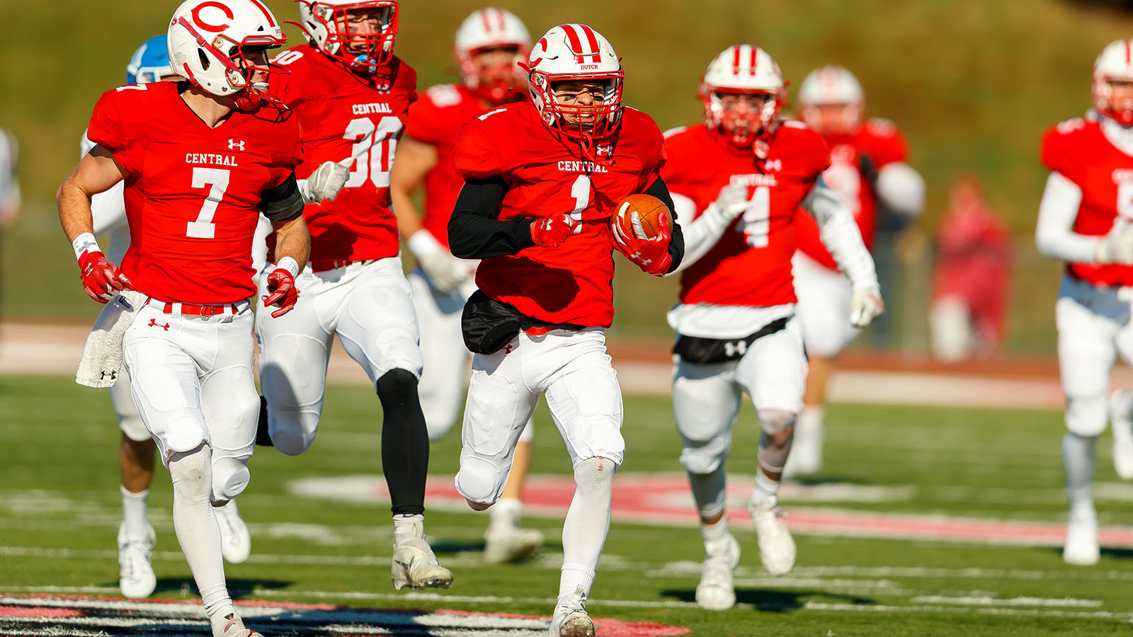 Runaway! Central overpowers Luther in 61-13 football win - Central ...