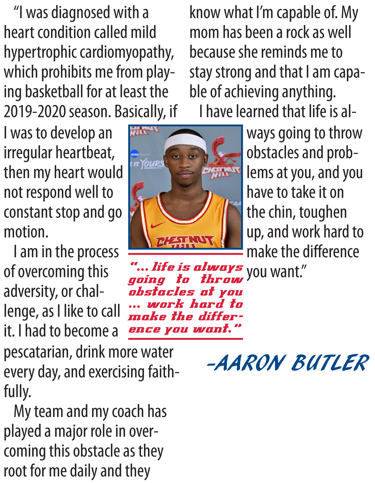 Aaron Butler Jr. - Men's Basketball - Chestnut Hill College Athletics