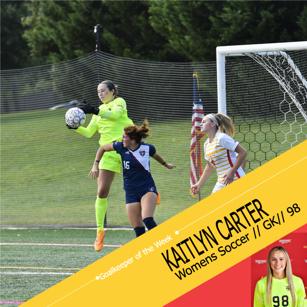 Carter Named CACC Women's Soccer Goalkeeper of the Week - Chestnut Hill ...