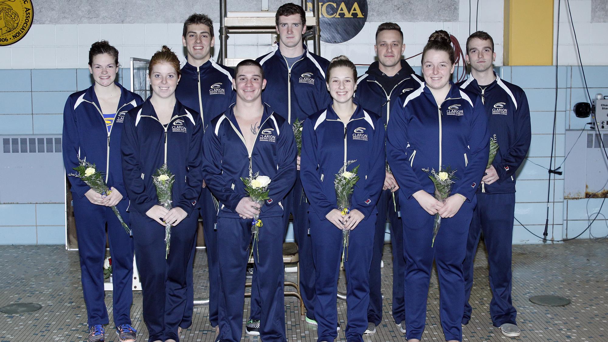 Men's swimming downs IUP on Senior Day - Clarion Athletics