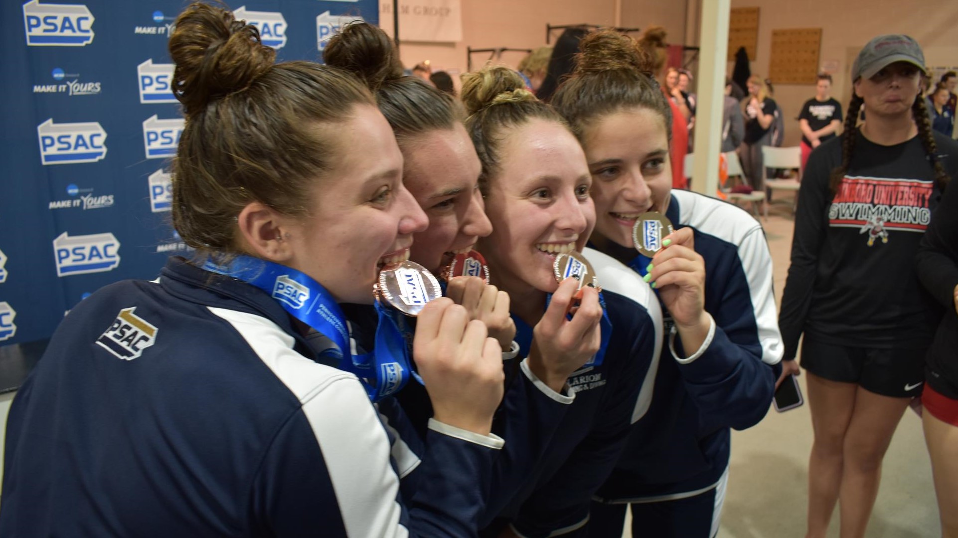 Women's Swimming Remains in Fourth After Day 2 of PSAC Championships ...