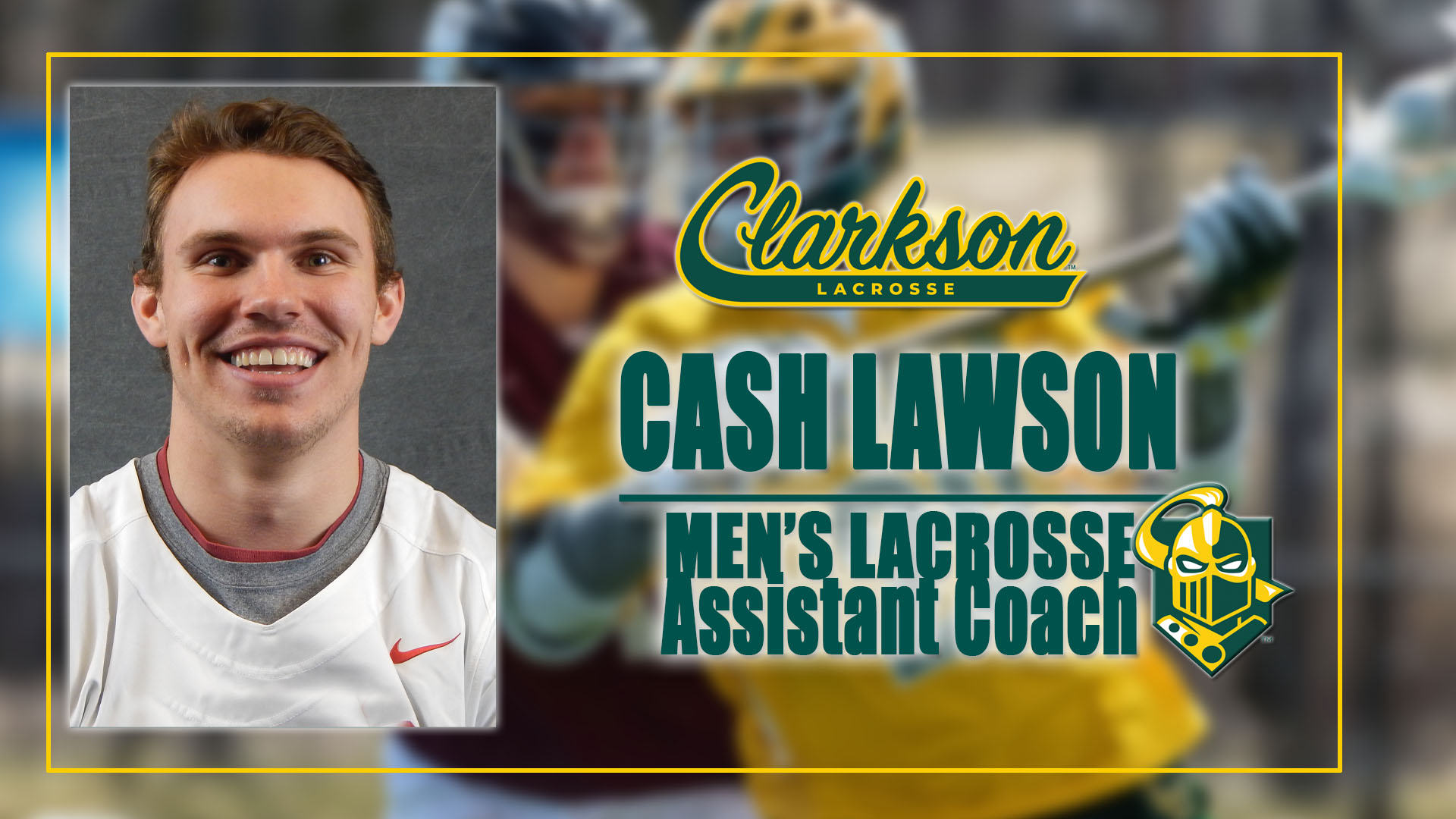 Lawson Added to CU Men's Lacrosse Staff - Clarkson University Athletics