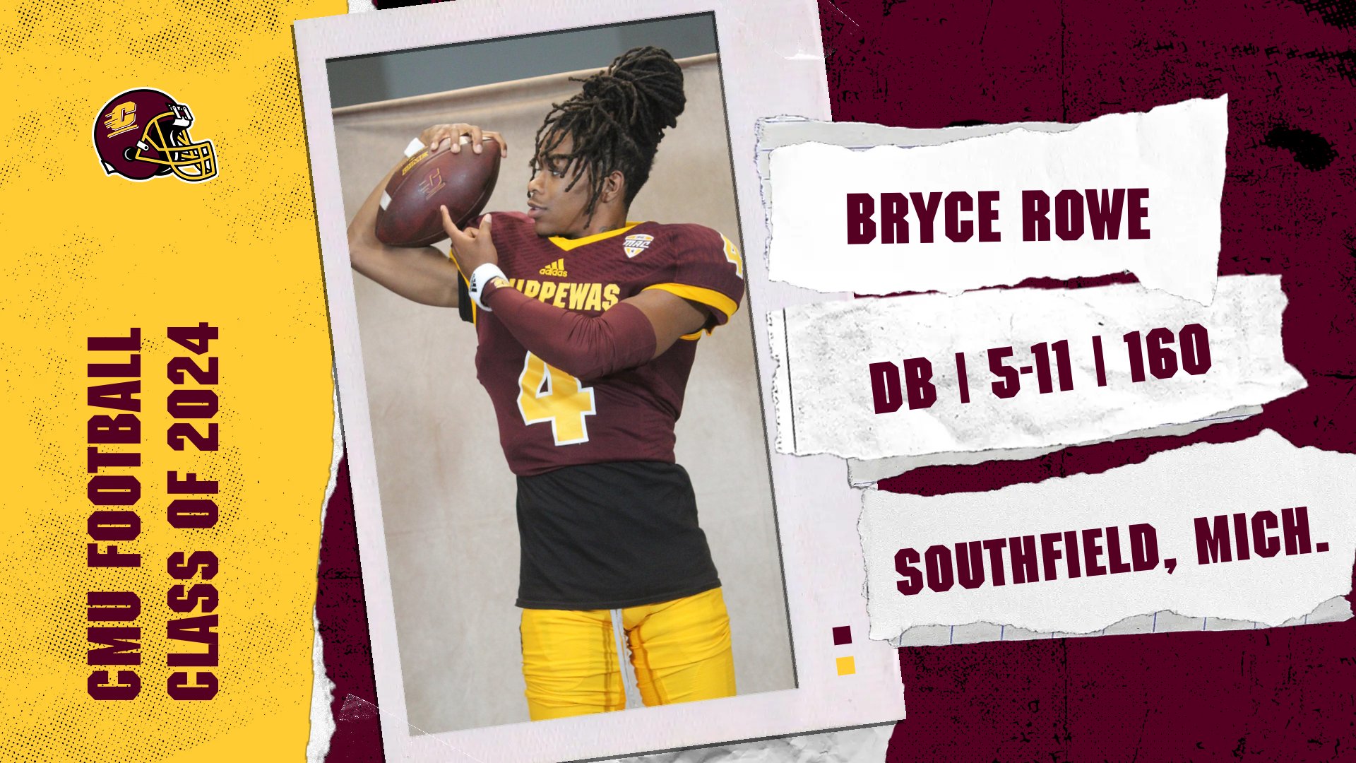 Bryce Rowe - Football - Central Michigan University Athletics