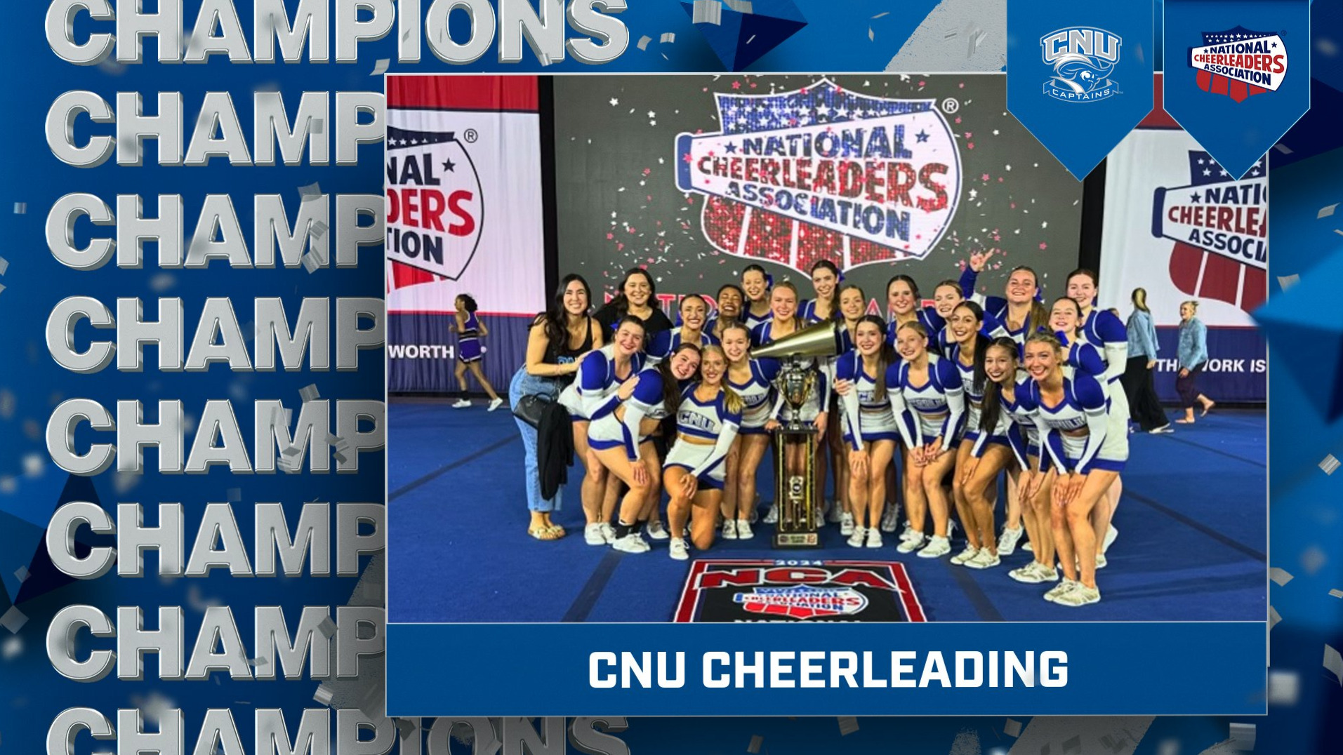 CNU Cheerleading in Second Place After Prelims; Captains Take Mat Again ...