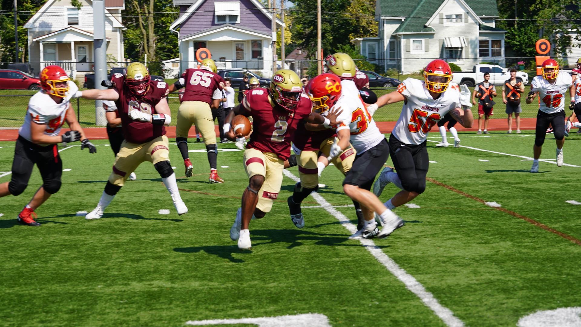 Six Rushing Touchdowns Lead Football to Victory over Simpson - Coe College