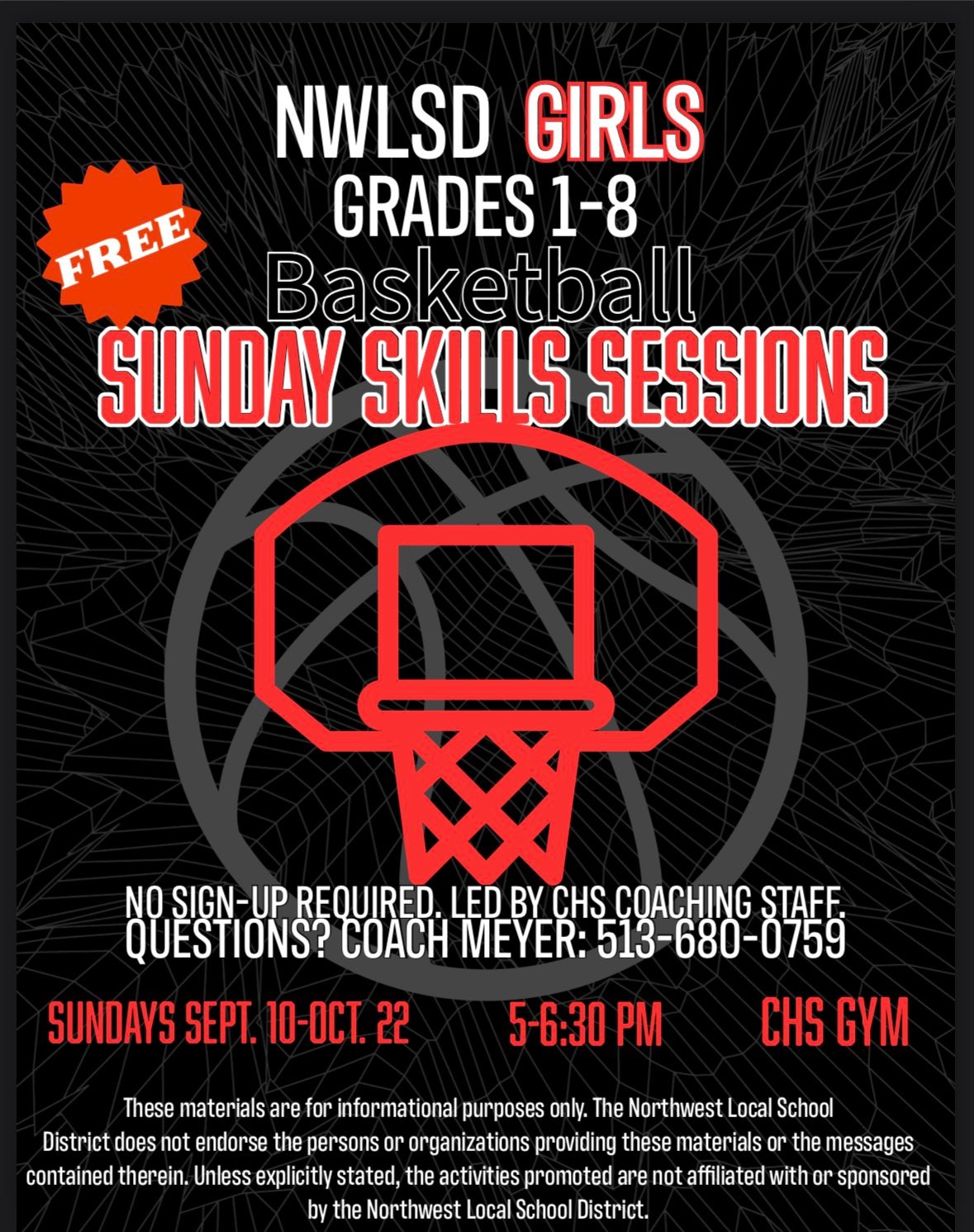 Girls Basketball Sunday Skills Sessions - Colerain Cardinals Athletics