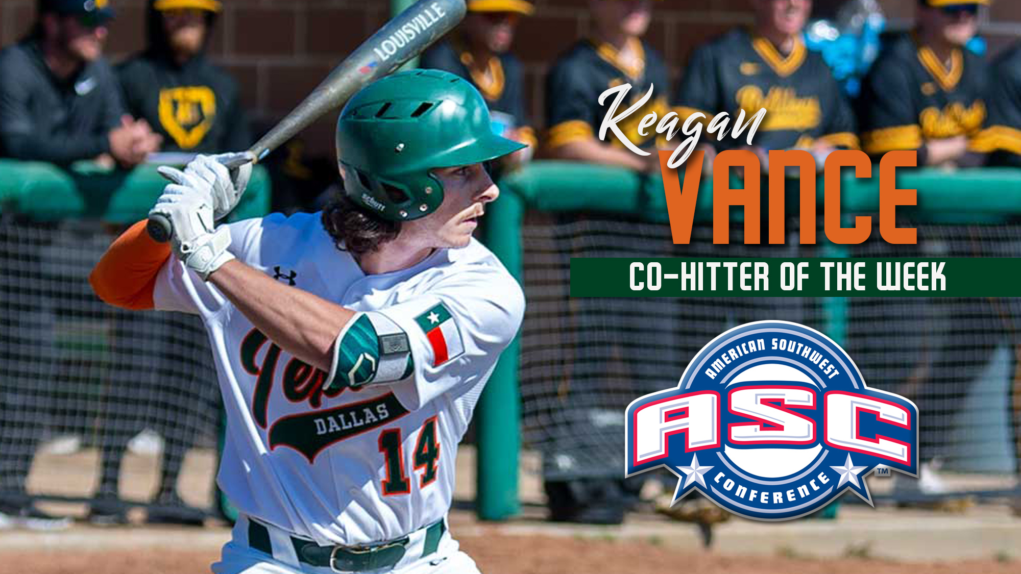 Keagan Vance Honored as ASC Baseball Hitter of the Week - University of ...