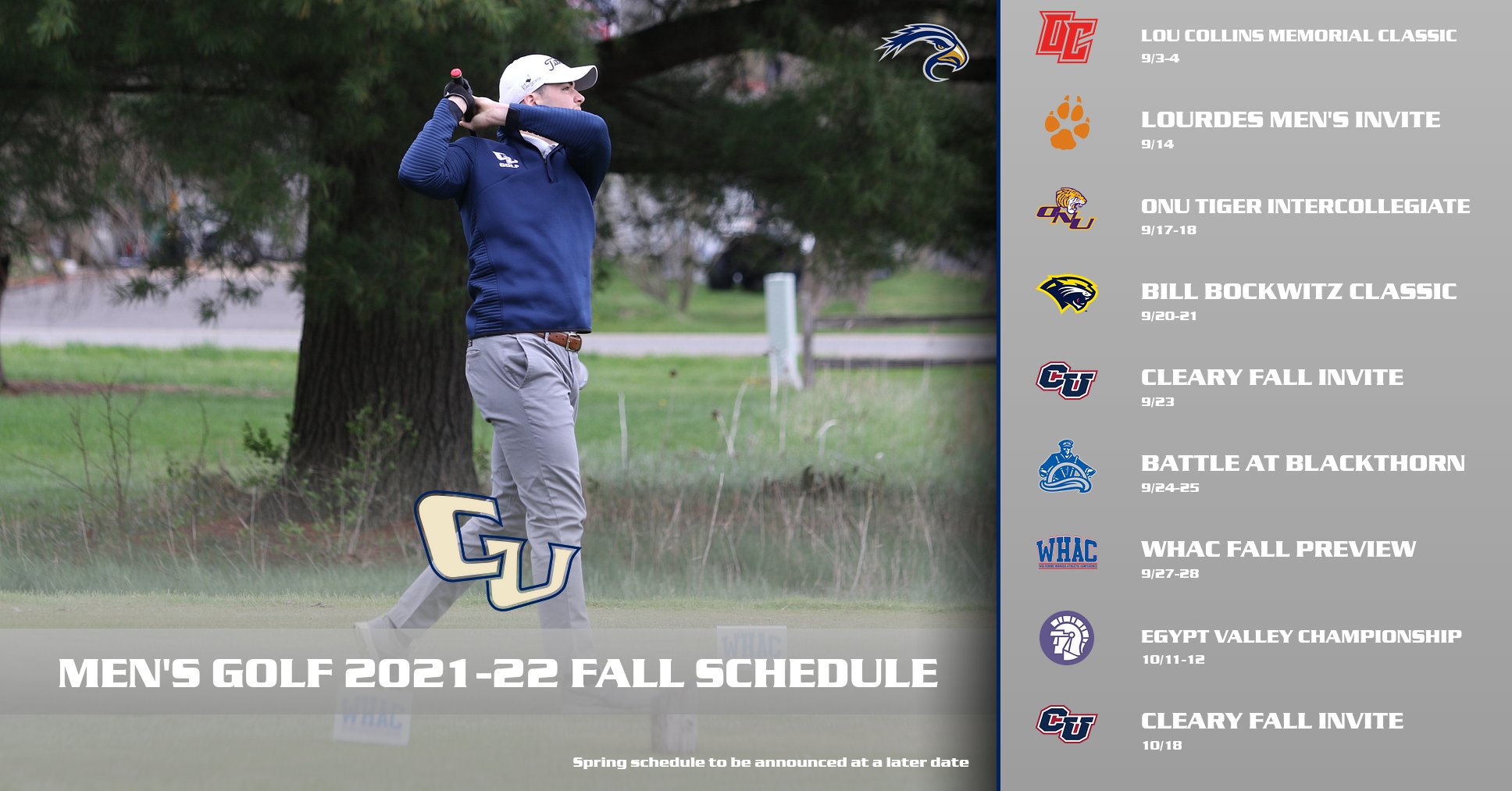 Fall 2021 Men's Golf Schedule Released - Cornerstone University Athletics