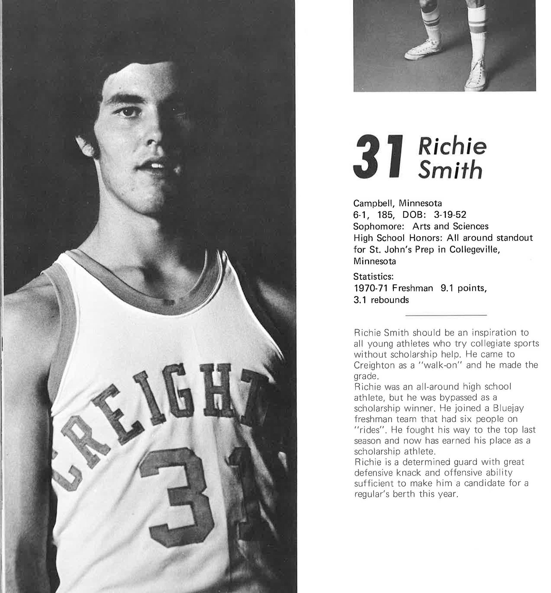 Richie Smith - 1973-74 - Men's Basketball - Creighton University Athletics