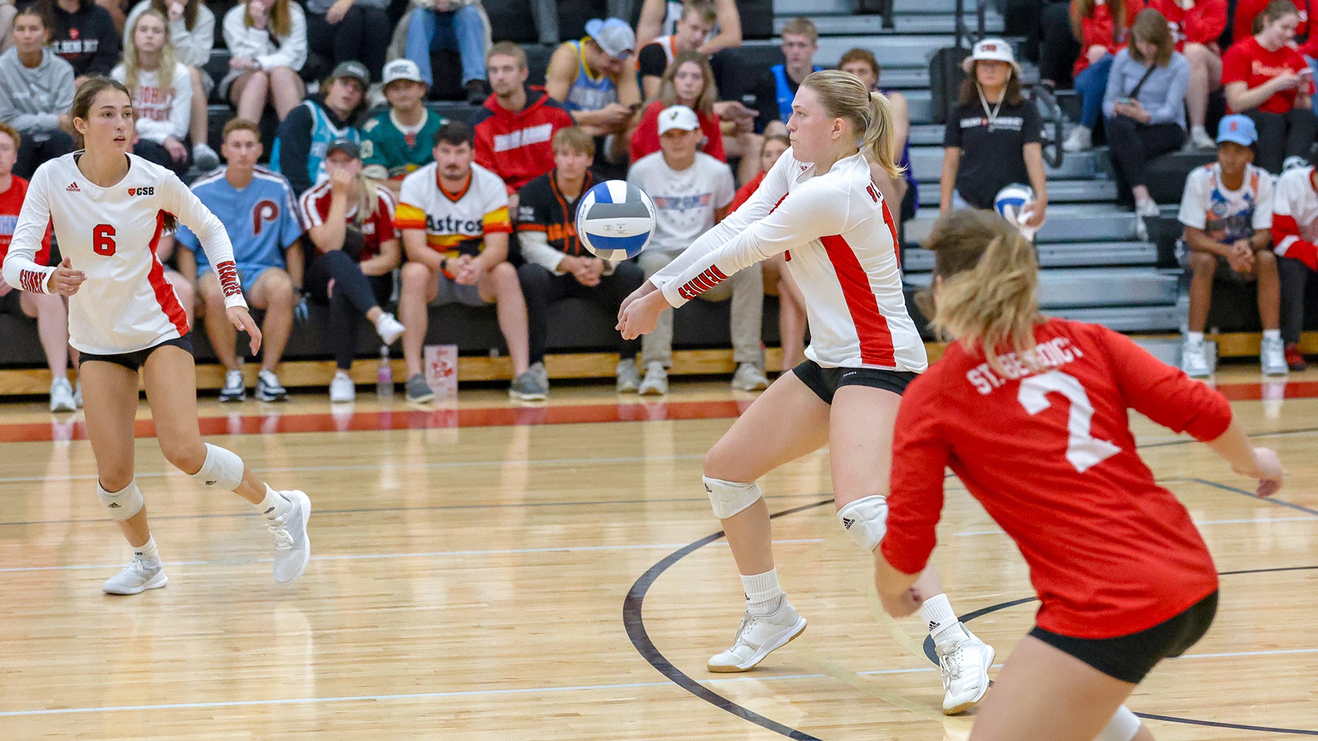 Led by Emma Guest, CSB Volleyball rolls to a 3-0 win over Saint Mary's ...