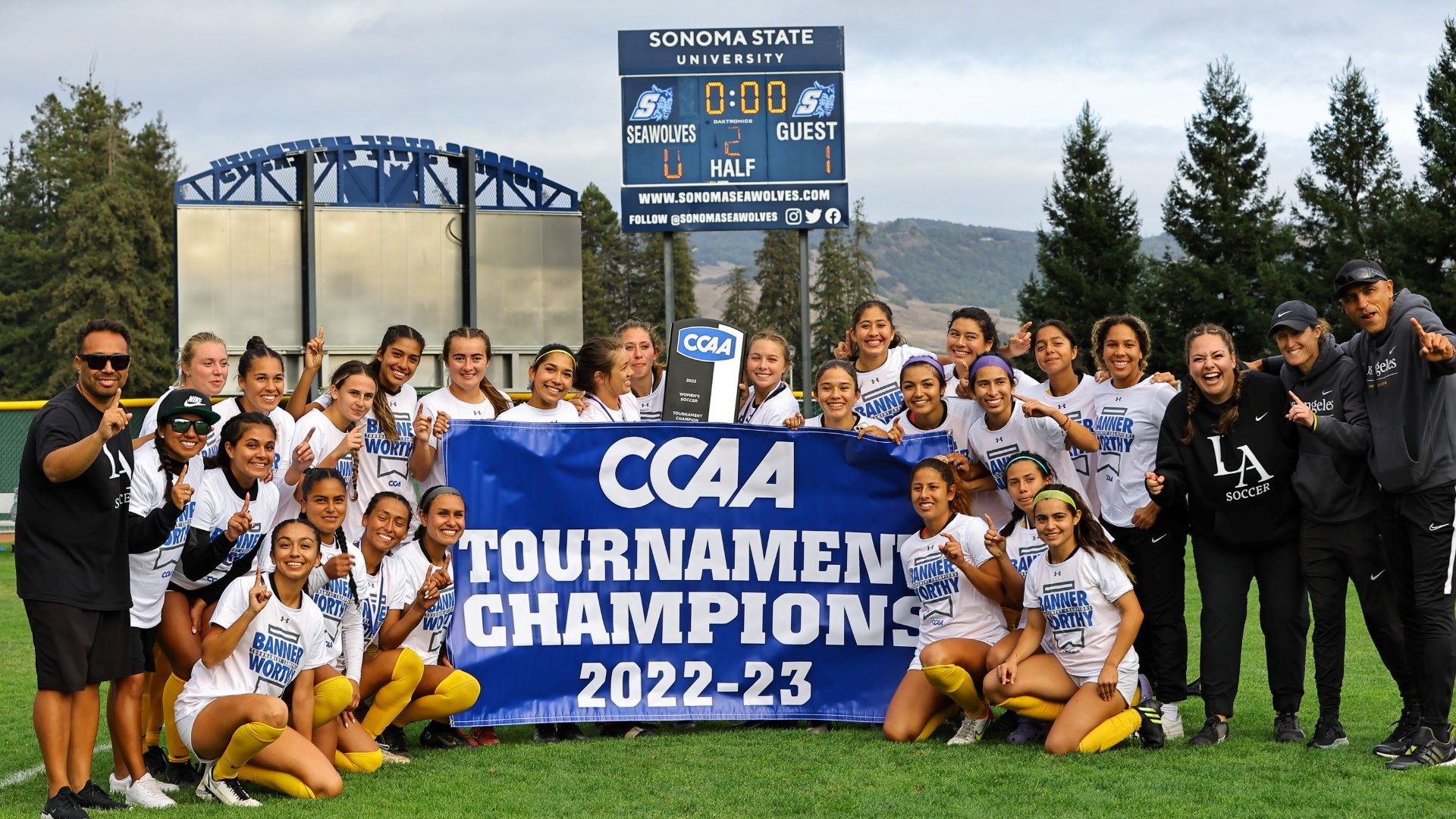 Golden Eagles Are CCAA Tournament Champs!! - Cal State LA Athletics