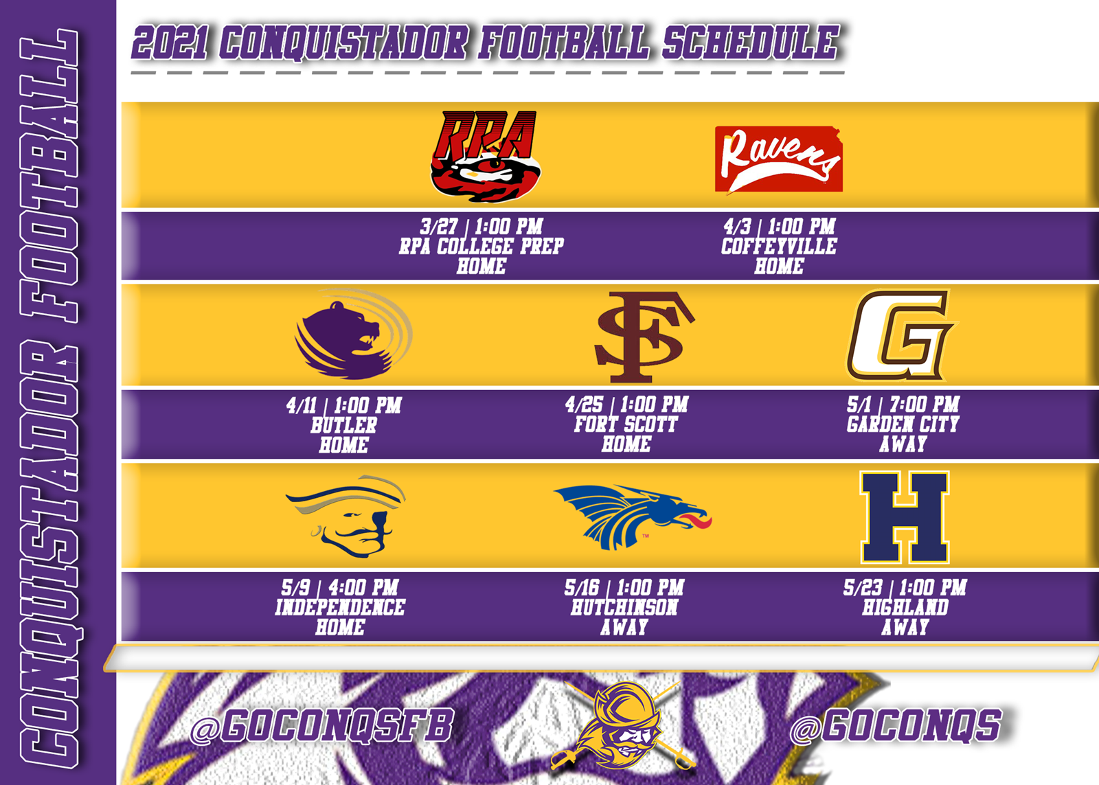 Conquistador Football Schedule Release - Dodge City Community College ...