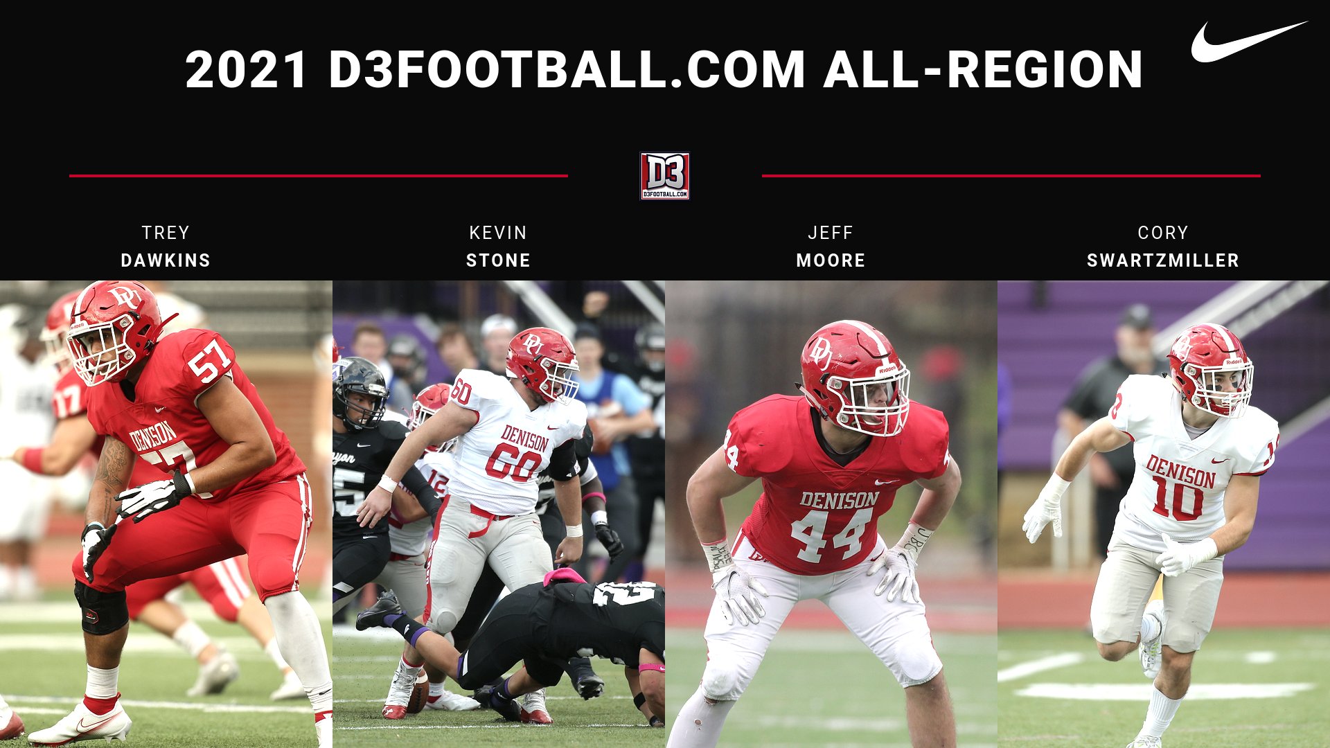 Four Big Red players named to D3football.com All-Region teams - Denison ...