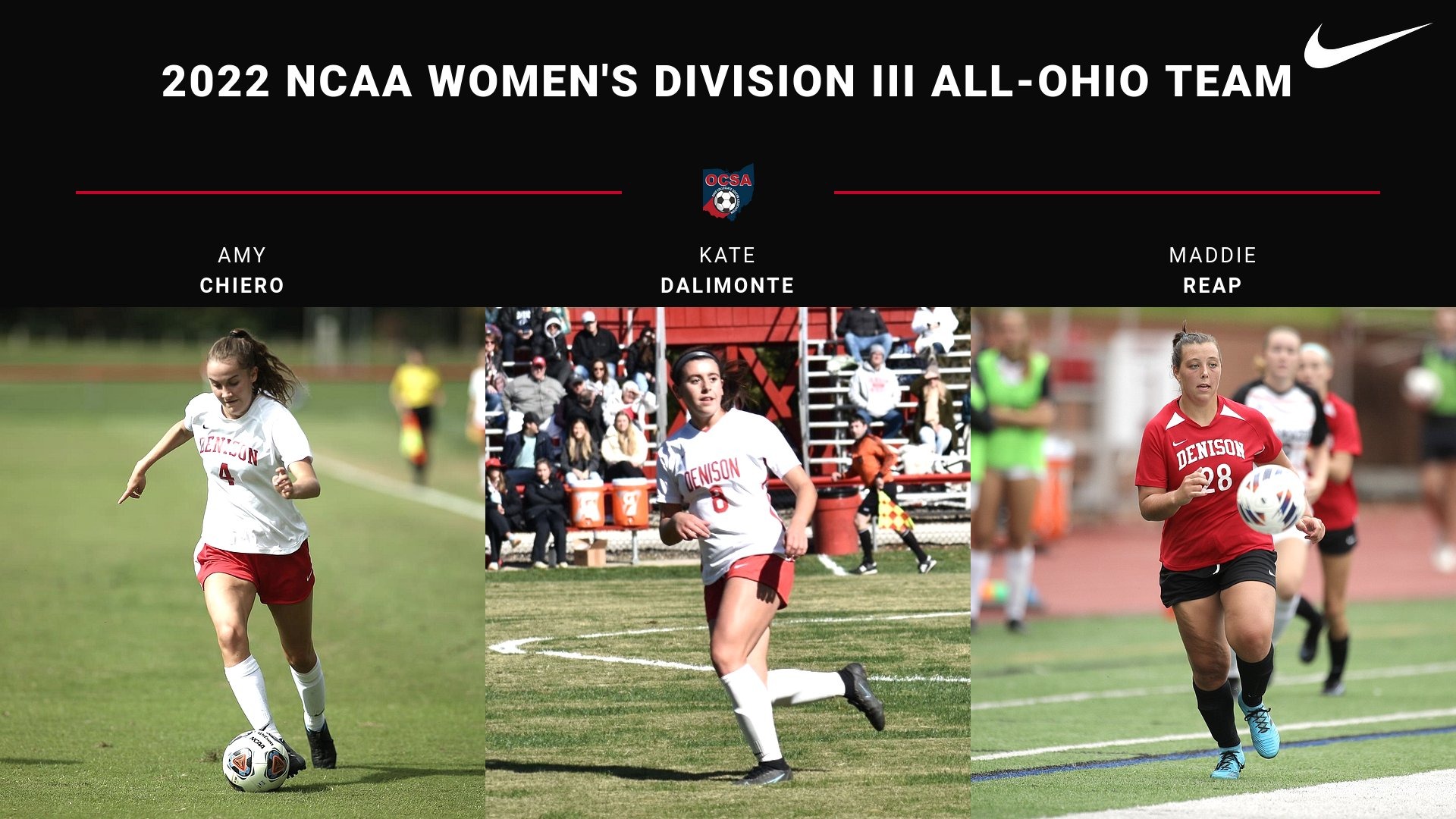 Women’s soccer puts three on All-Ohio team - Denison University