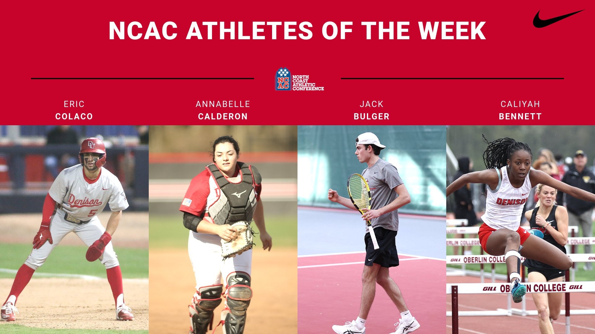 Big Red earn four NCAC Athlete of the Week awards for second week in a ...