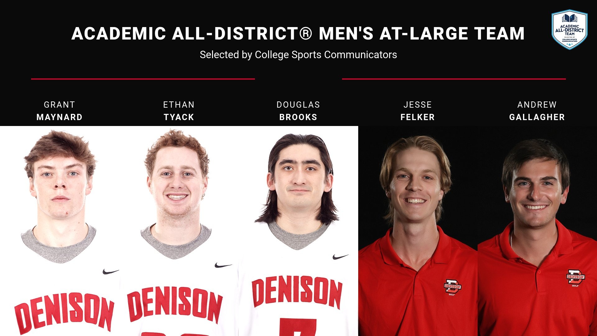 Five named to Academic All-District® Men’s At-Large Team - Denison ...