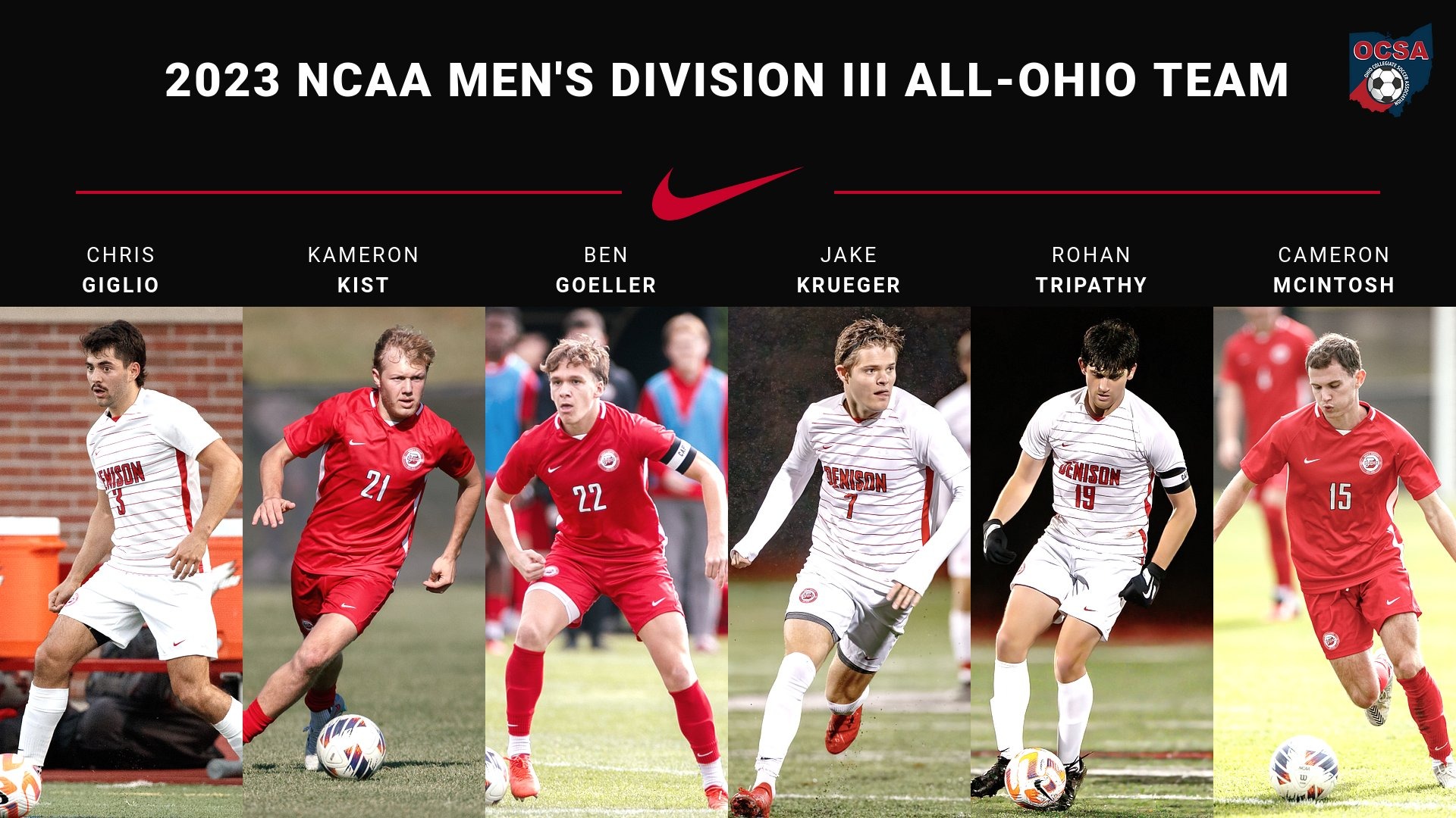Men’s soccer puts six on All-Ohio team - Denison University