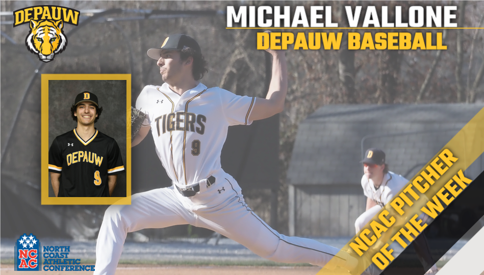 Vallone Named NCAC Pitcher of the Week - DePauw University
