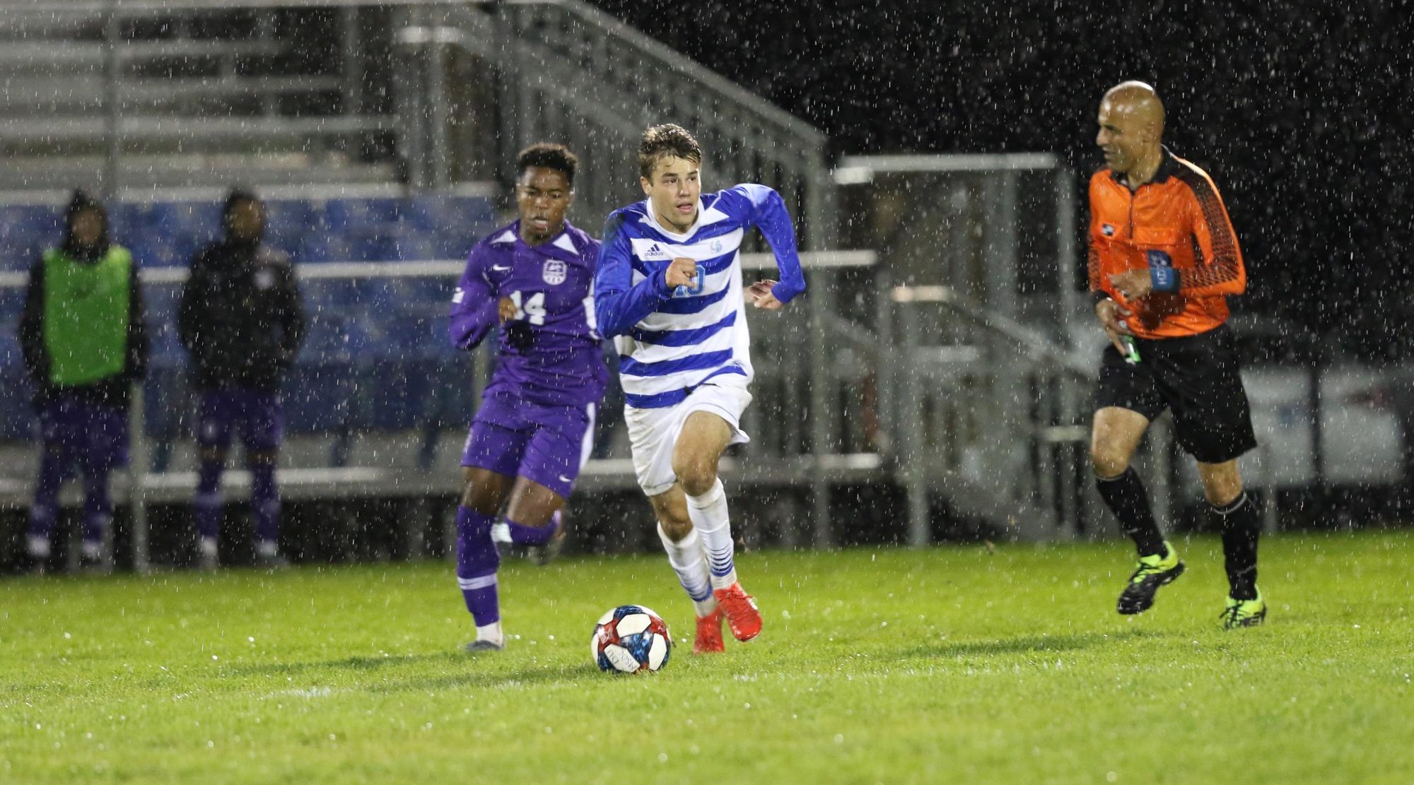 Men's Soccer Blanks Evansville, 1-0, in Rain-Shortened Match - Drake ...
