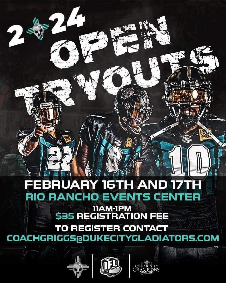 Duke City Gladiators Host Open Tryouts and Free Youth Football Camp ...